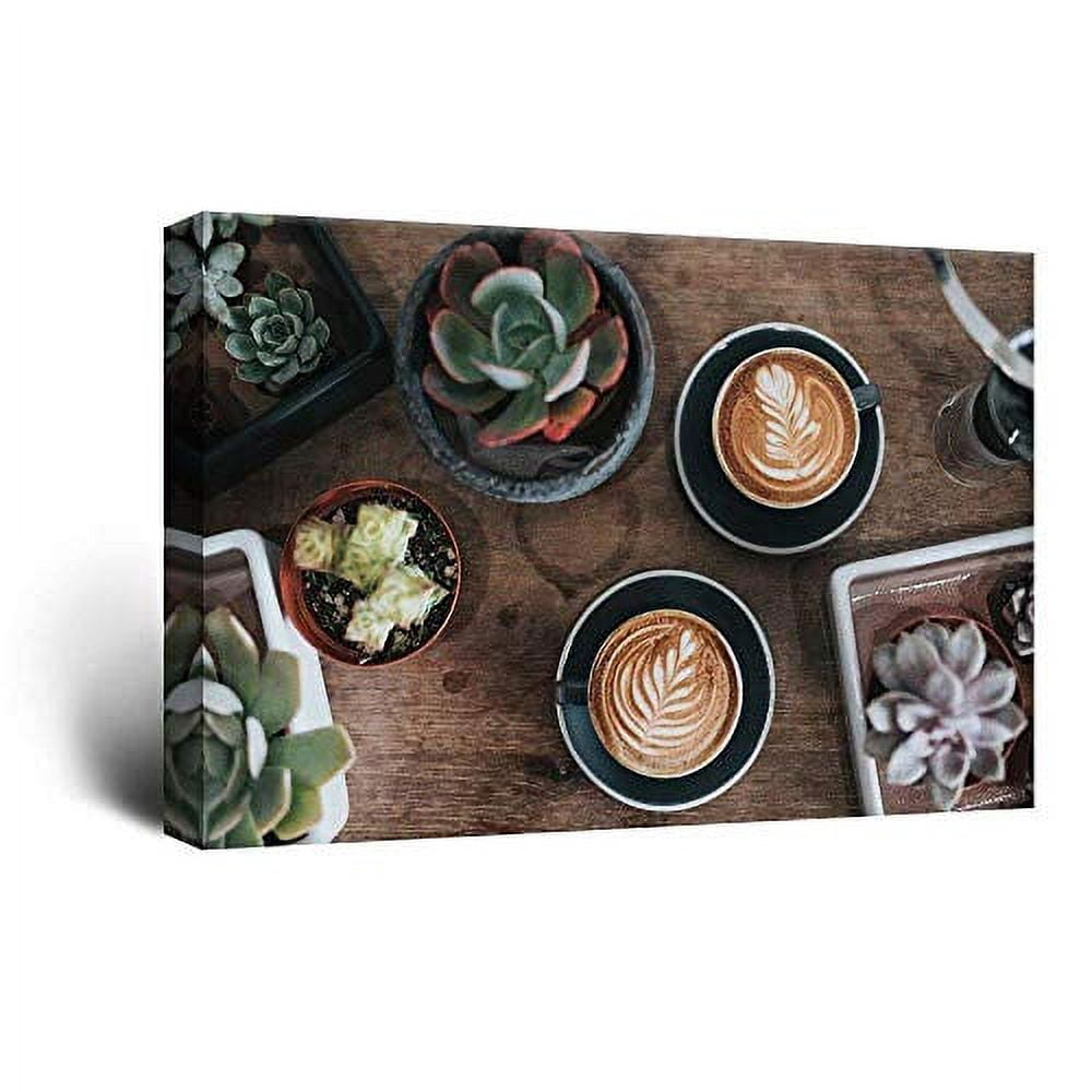 wall26 Canvas Print Wall Art Cafe au Lait with Southwestern Succulents ...