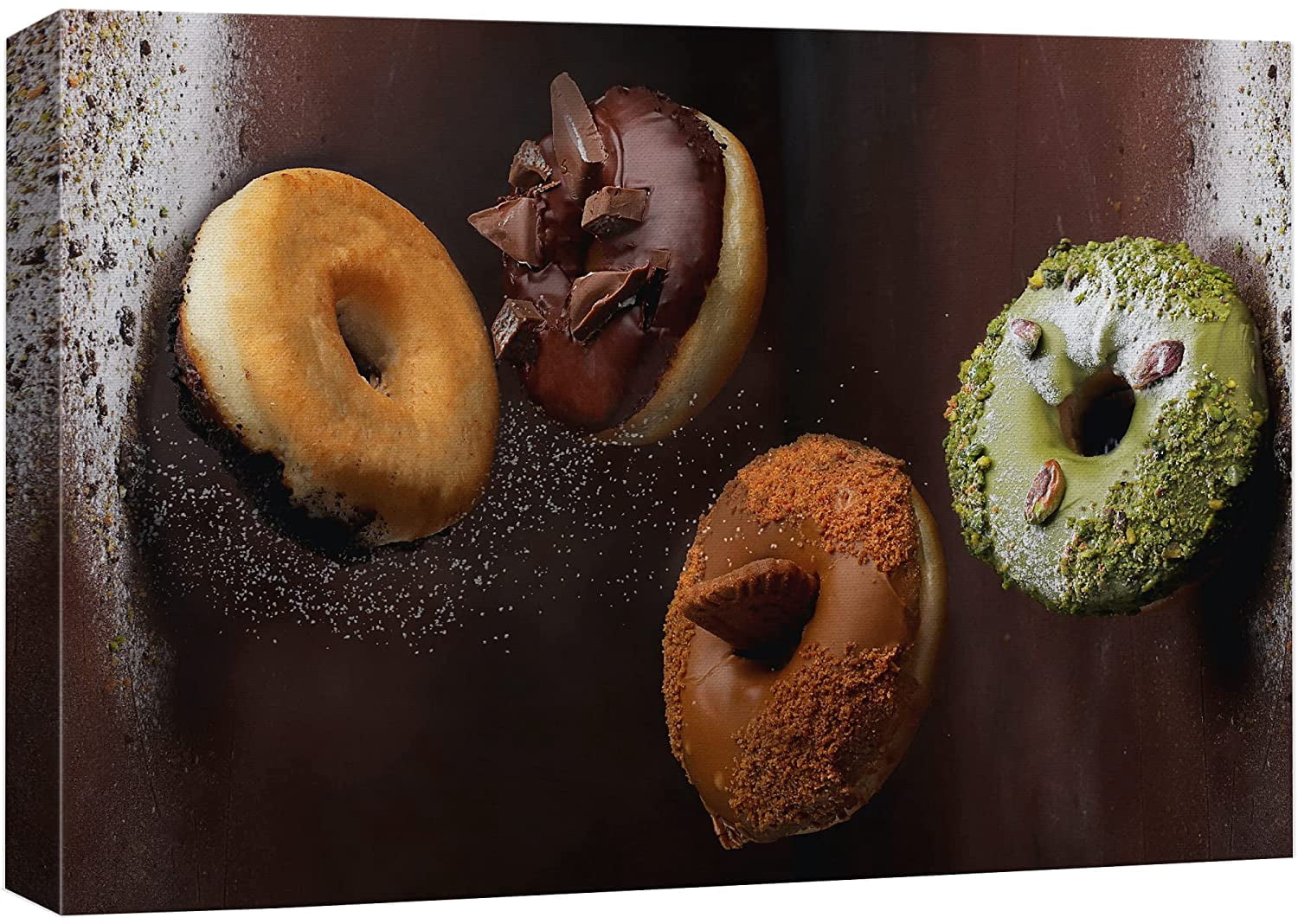 wall26 Canvas Print Wall Art Chocolate Caramel Sprinkle Matcha Donut ...