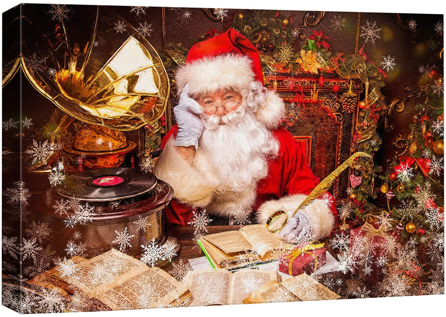 wall26 Canvas Print Wall Art Christmas Santa Claus Writing List ...