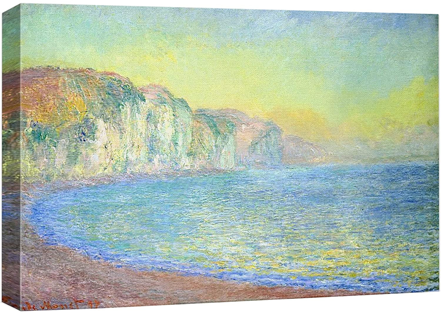 wall26 Canvas Print Wall Art Cliffs at Pourville, Sunset Claude Monet ...