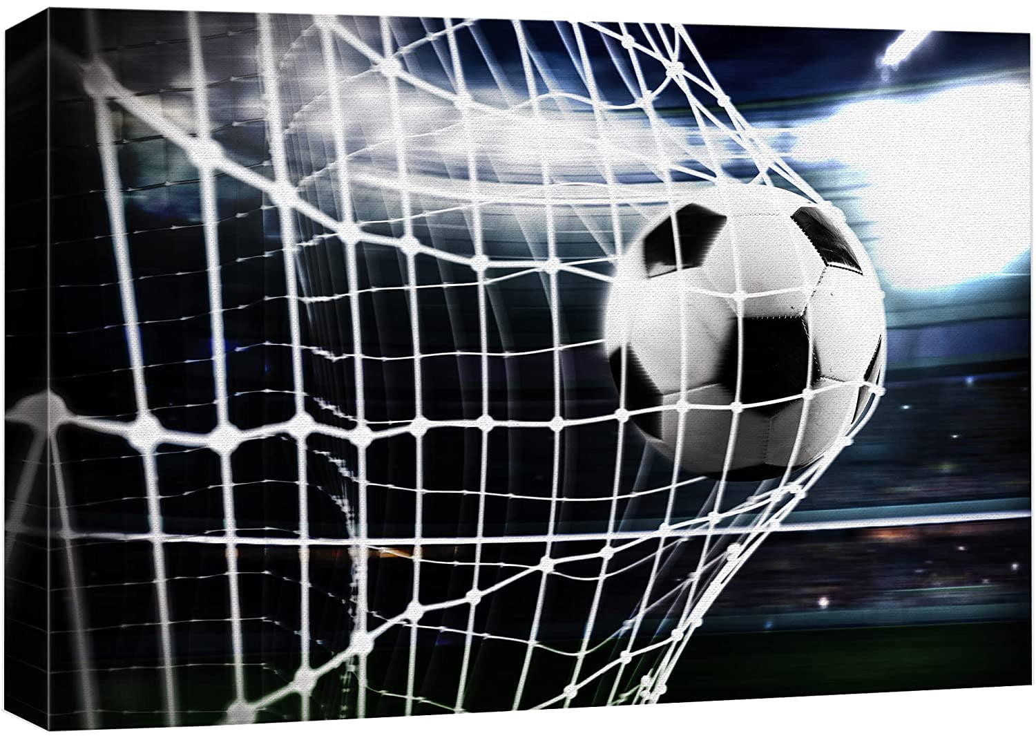 wall26 Canvas Print Wall Art Dark Soccer Goal Net Stadium Landscape ...