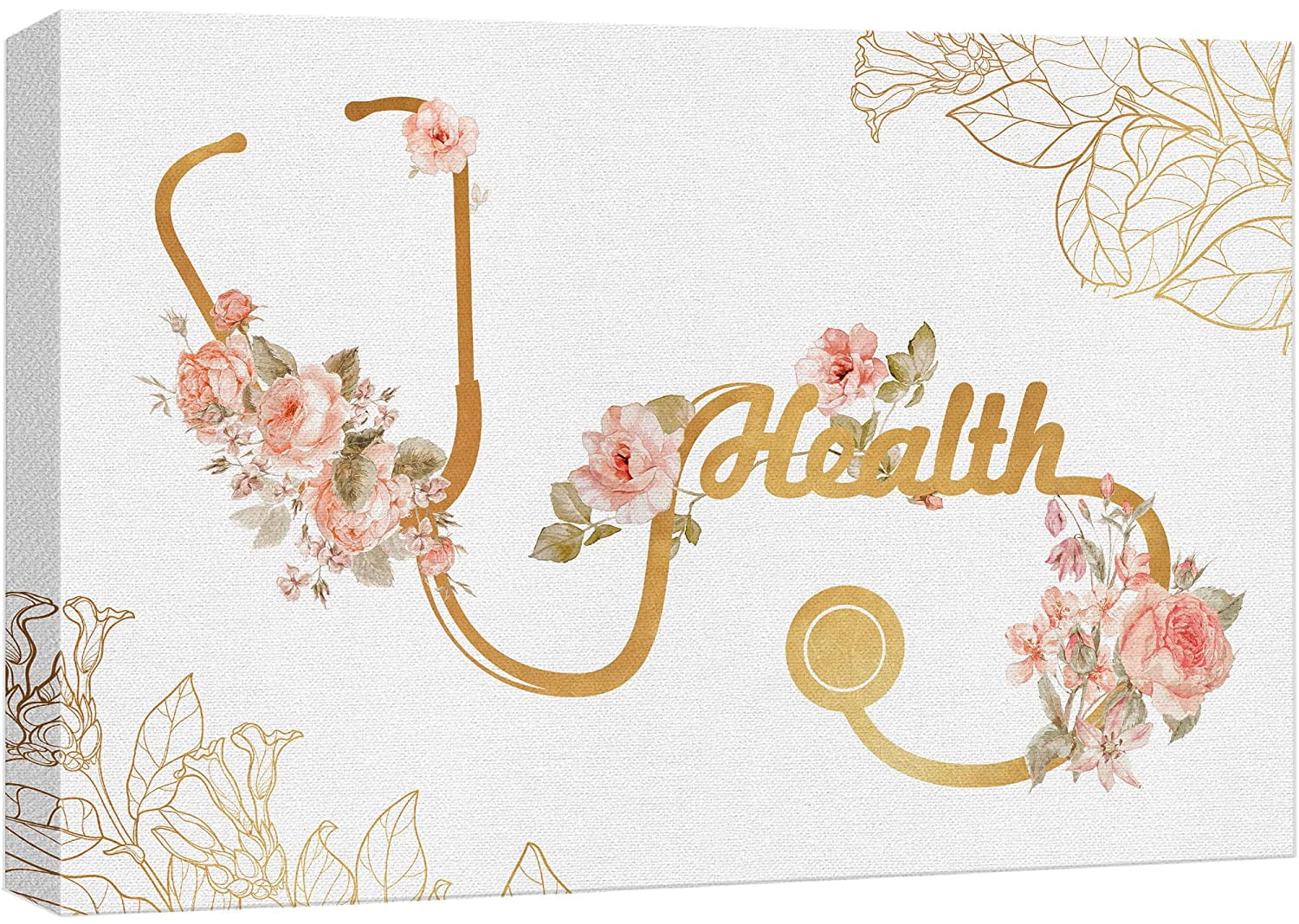 wall26 Canvas Print Wall Art Doctor Stethoscope Pastel Rose Flowers ...