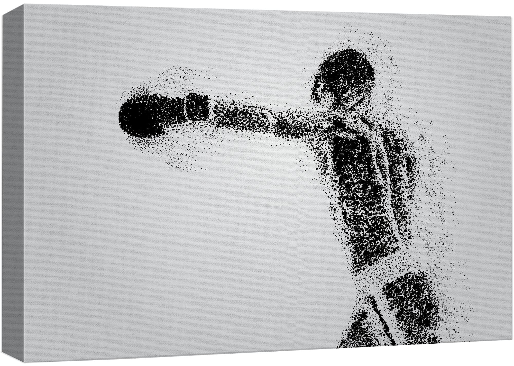wall26 Canvas Print Wall Art Dot Explosion Boxer Throws a Punch Sports ...