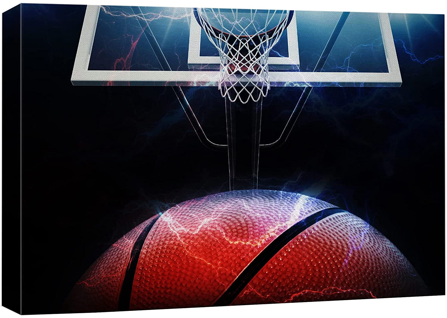wall26 Canvas Print Wall Art Electric Shock Vibrant Basketball Hoop ...