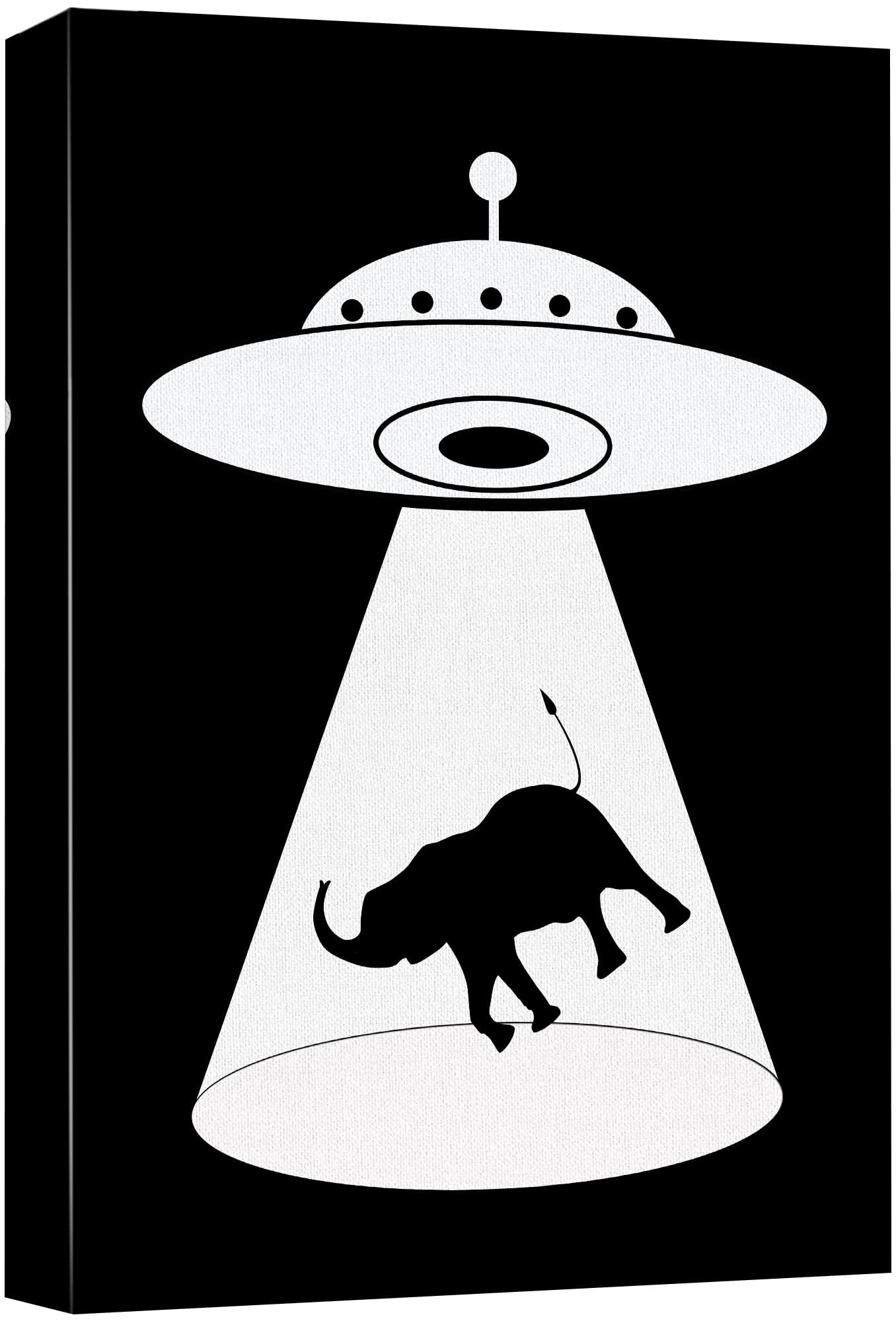 wall26 Canvas Print Wall Art Elephant Alien UFO Abduction Silhouette ...