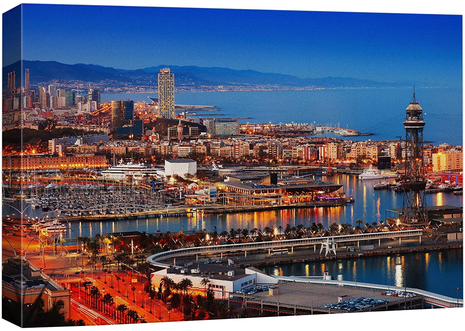 wall26 Canvas Print Wall Art European City Lights Aerial View ...