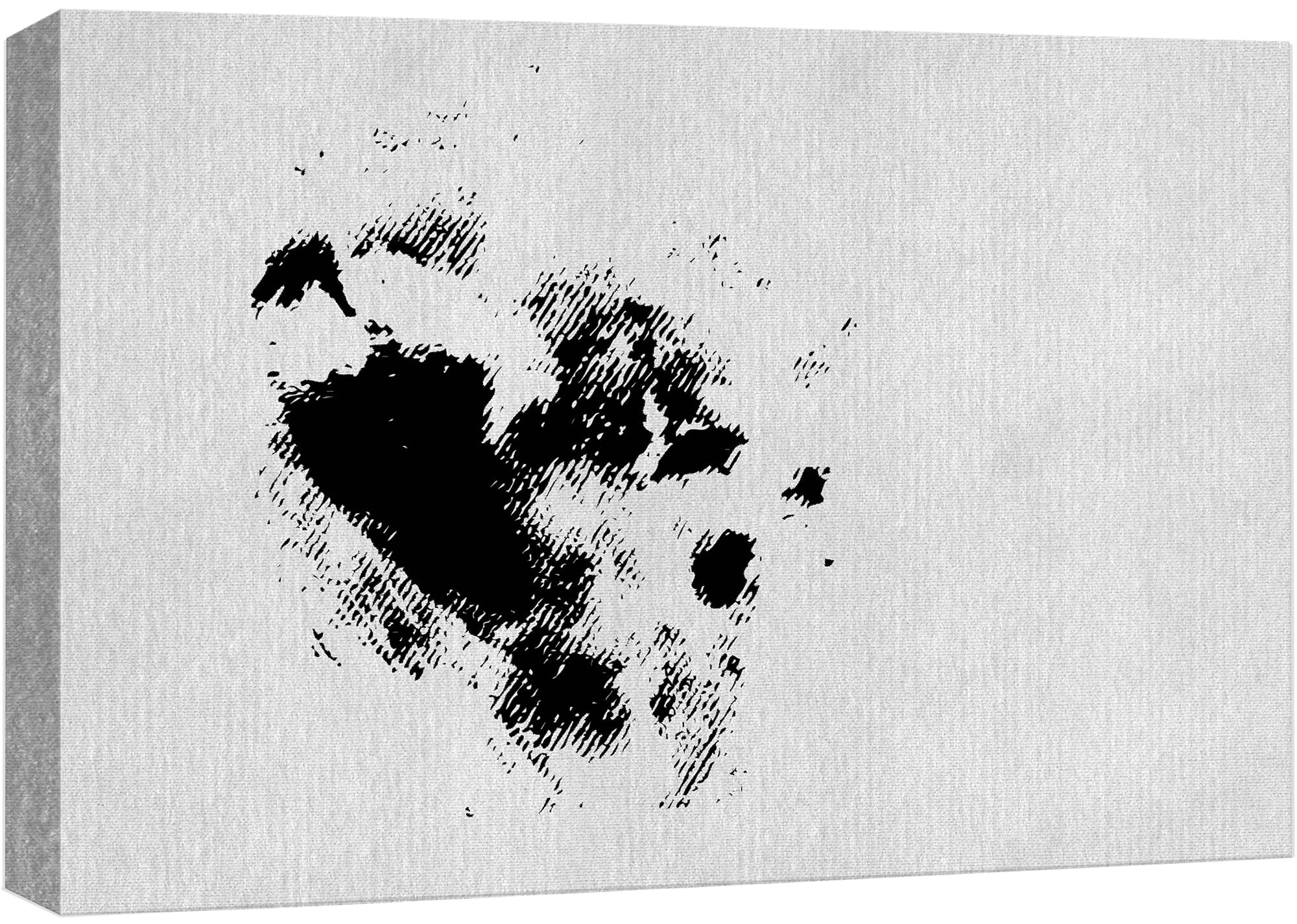 wall26 Canvas Print Wall Art Faded Black & White Ink Blot Abstract ...