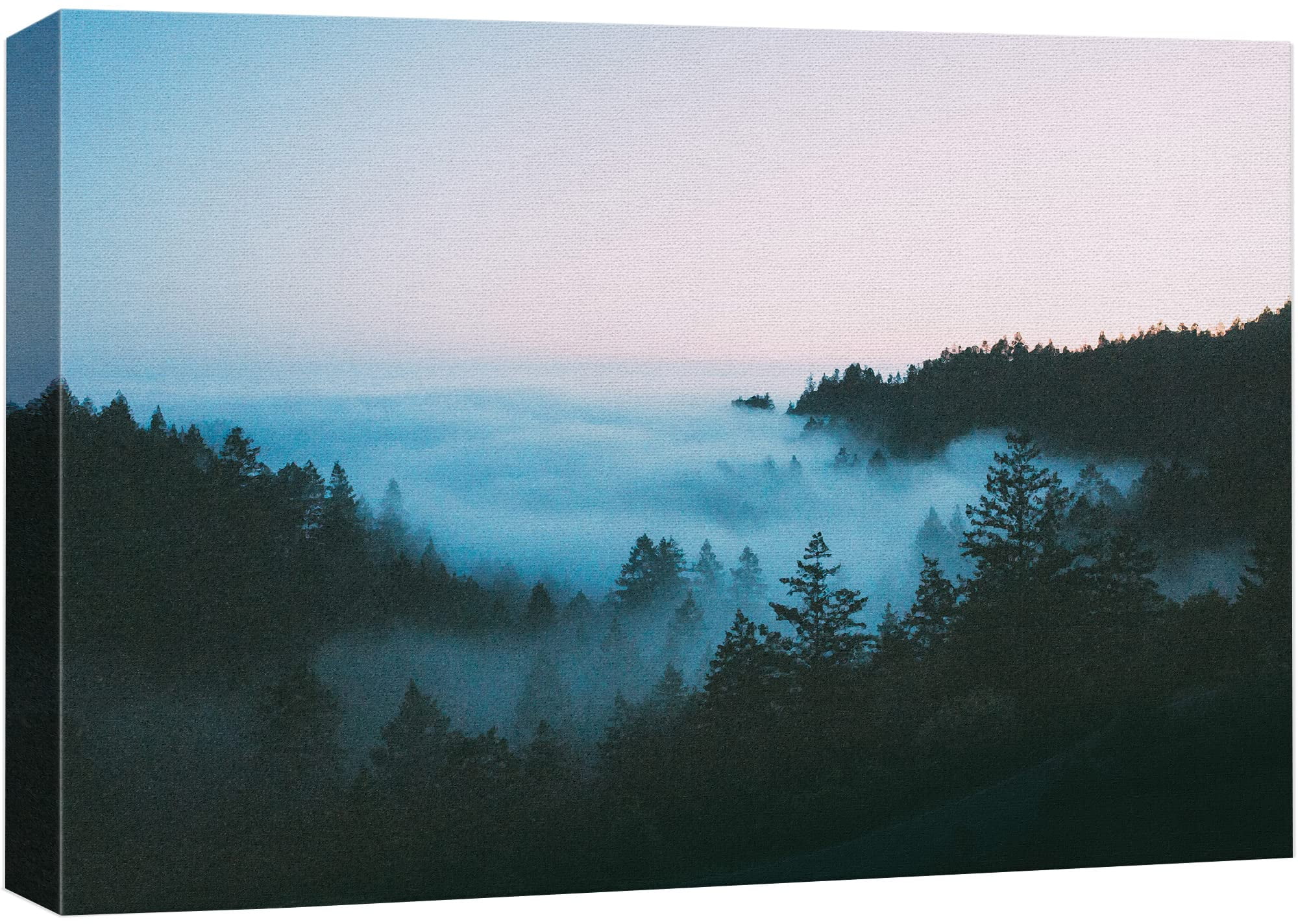 wall26 Canvas Print Wall Art Fog Rolls Over Forest Trees Nature ...