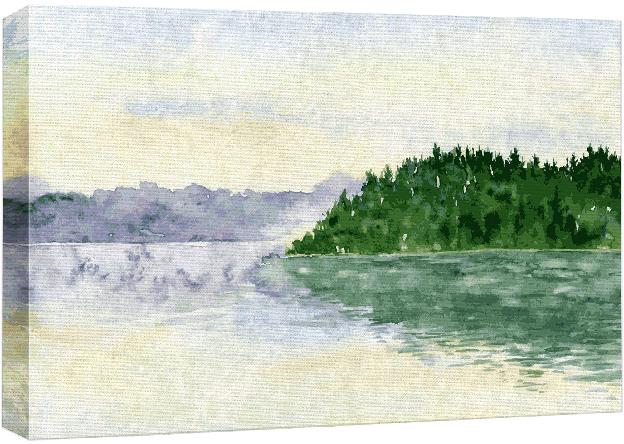 wall26 Canvas Print Wall Art Forest Near Blue Mountains at Dusk Nature ...