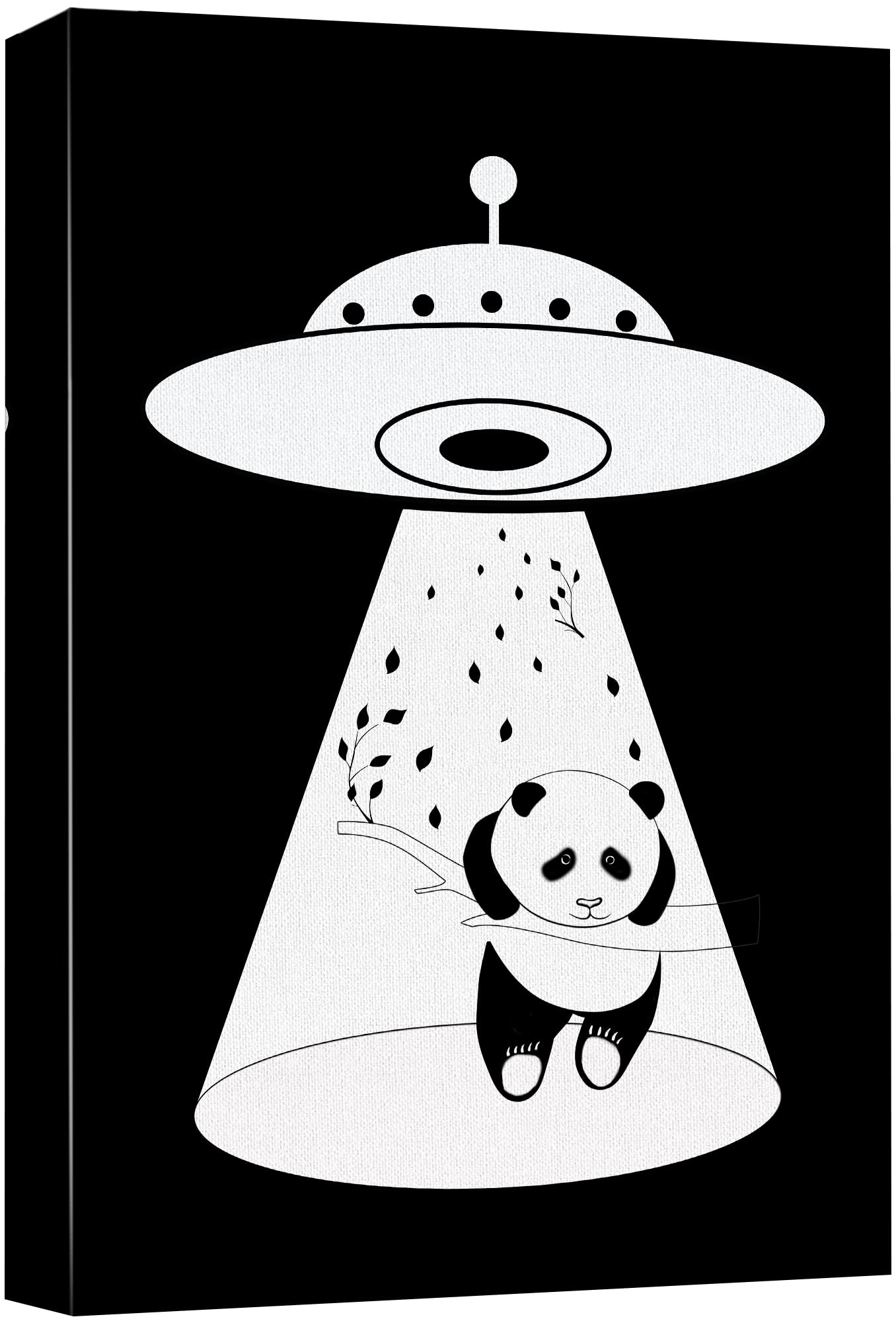 wall26 Canvas Print Wall Art Forest Panda Alien UFO Abduction ...