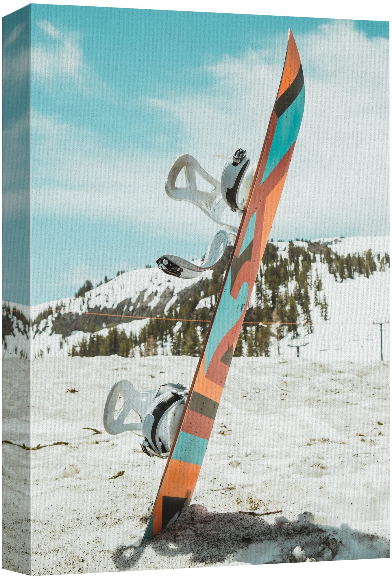 wall26 Canvas Print Wall Art Geometric Style Snowboard on The Mountain ...