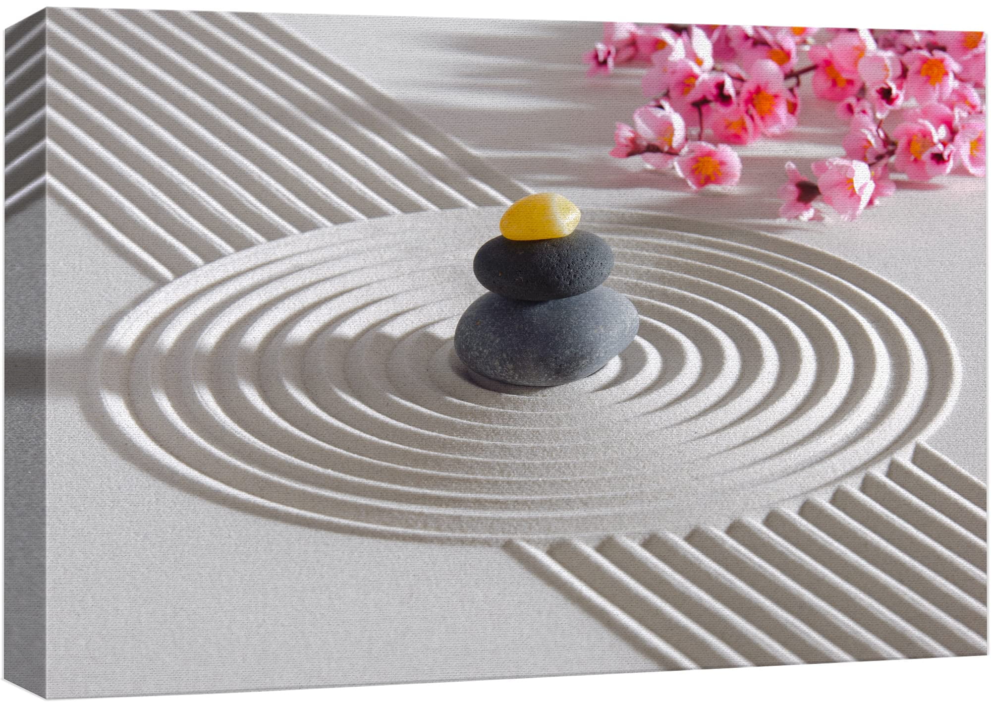 wall26 Canvas Print Wall Art Gray Zen Garden with Massage Stones ...