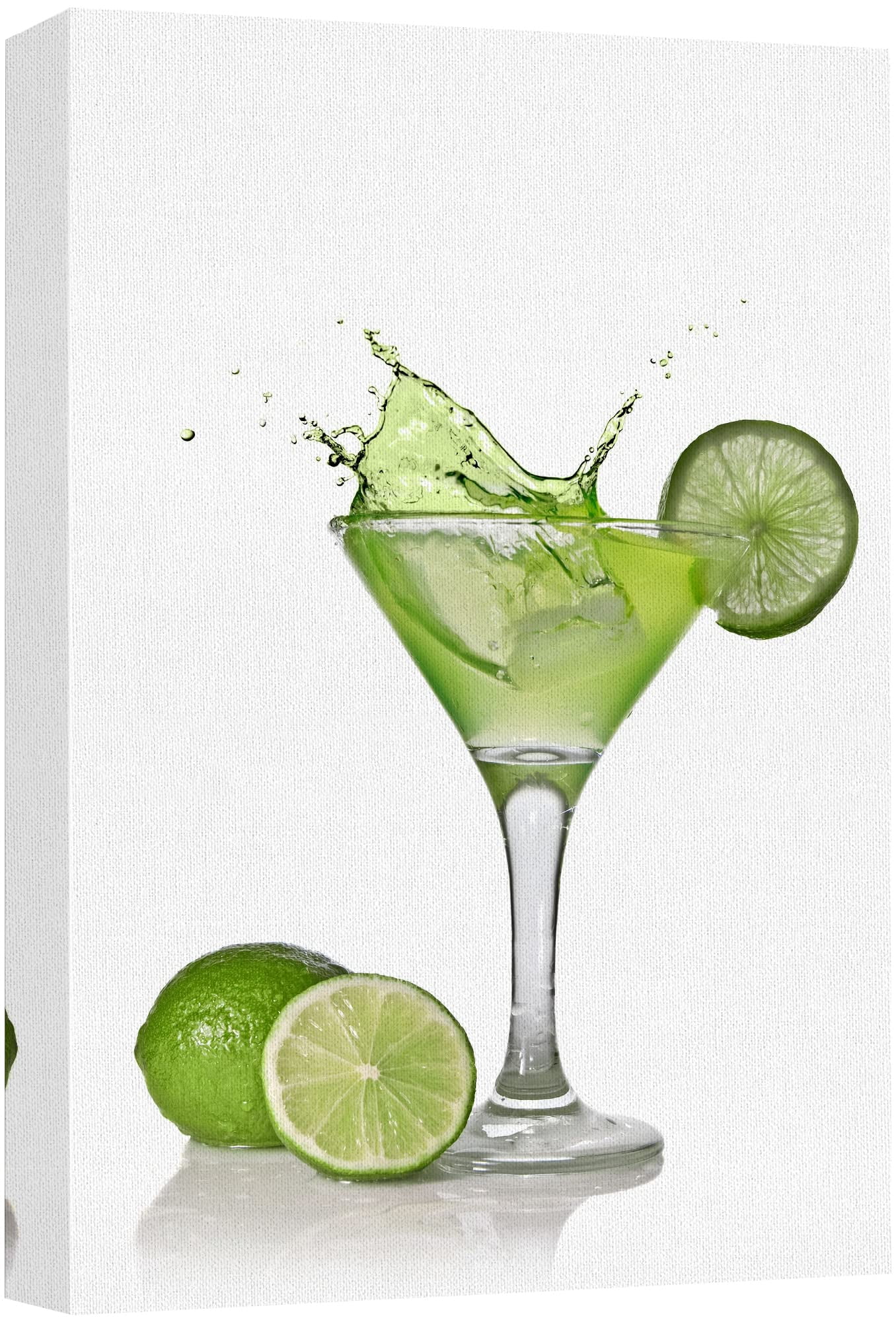 wall26 Canvas Print Wall Art Green Lime Martini Cocktail Drink Splash ...