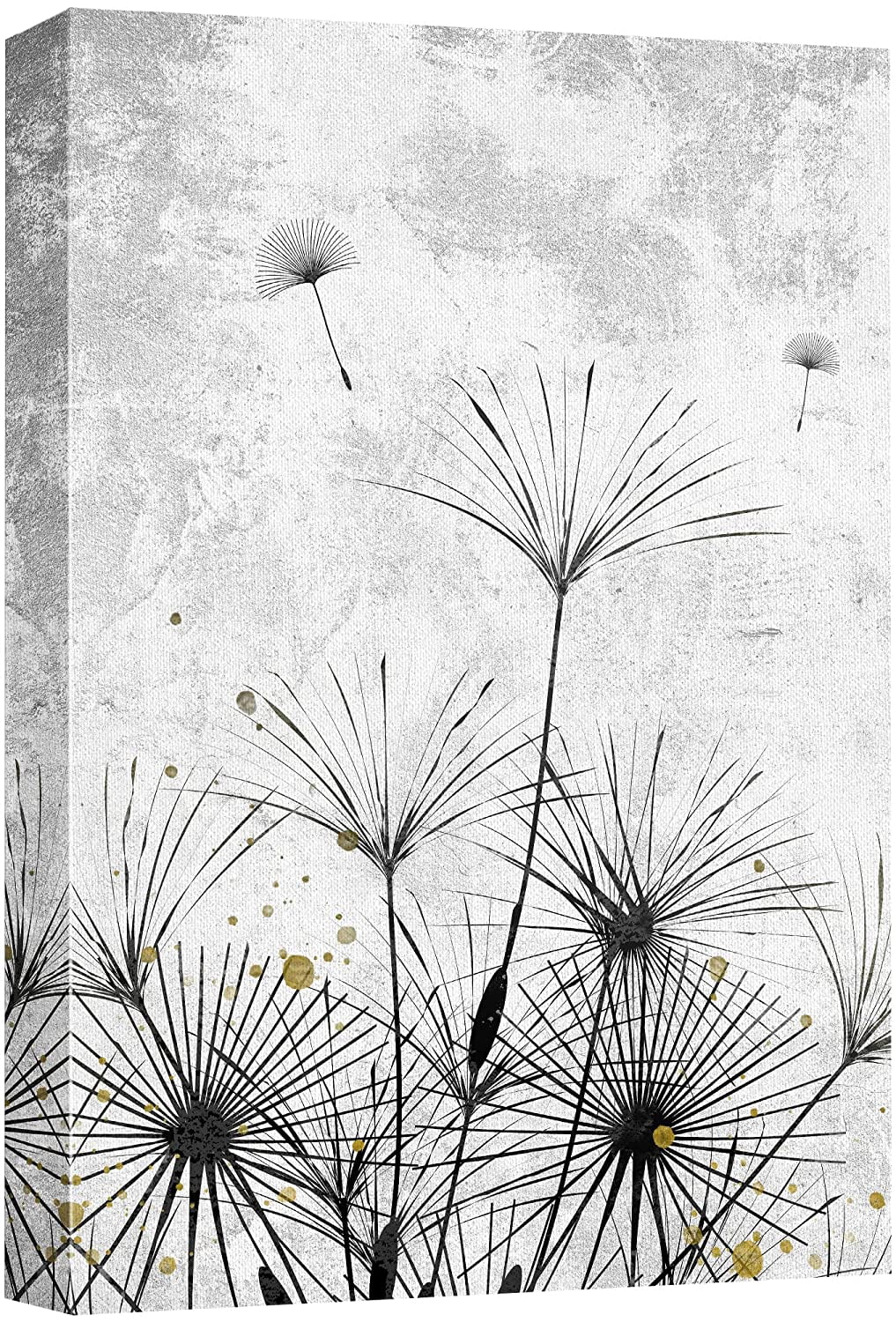 wall26 Canvas Print Wall Art Grunge Dark Dandelion Flower Field ...