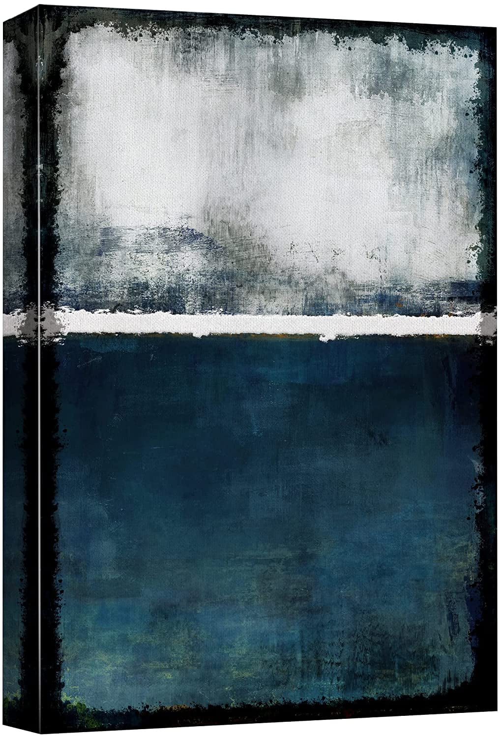 wall26 Canvas Print Wall Art Grunge White Blue Pastel Color Blocks ...