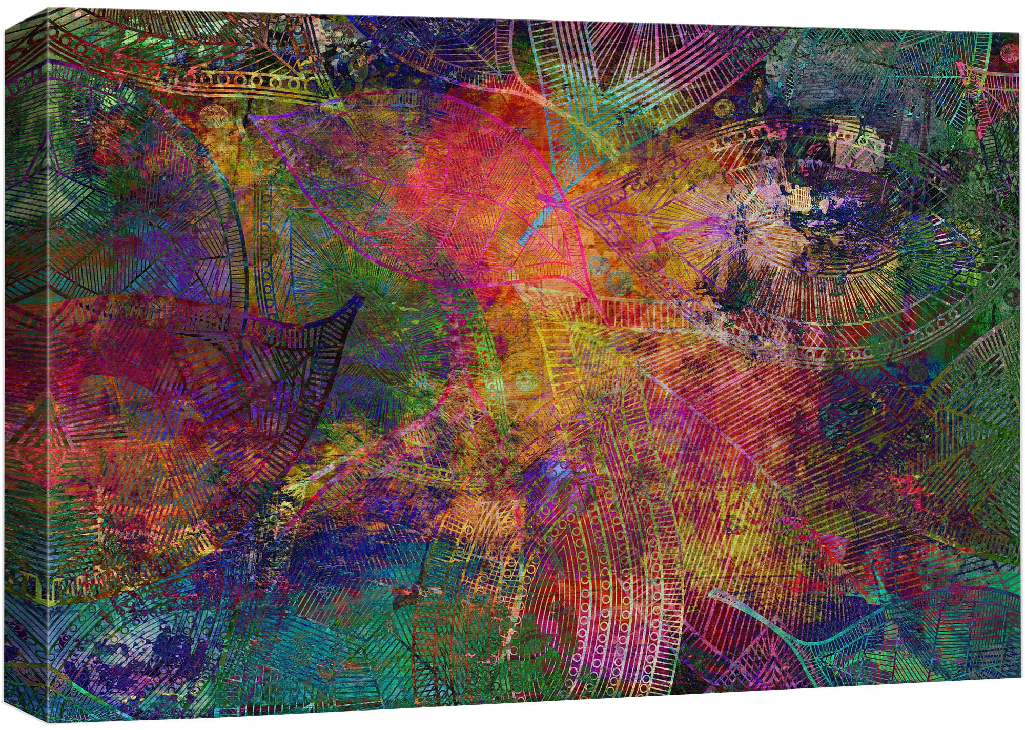 wall26 Canvas Print Wall Art High Contrast Geometric Pattern Collage ...