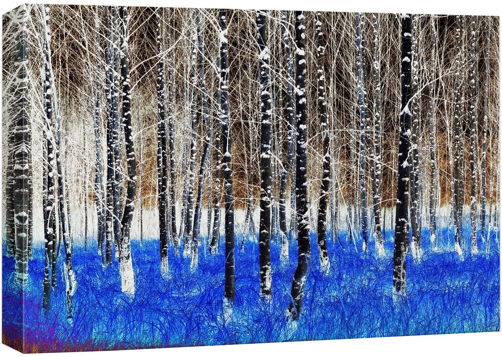 wall26 Canvas Print Wall Art High Contrast Snowy Birch Tree Forest ...