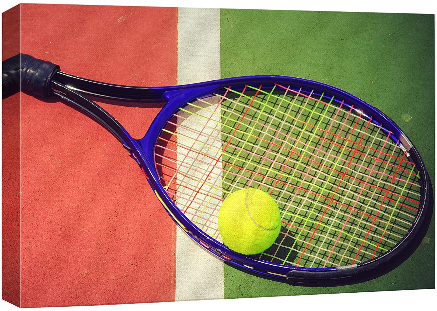 wall26 Canvas Print Wall Art High Contrast Tennis Racket Tennis Ball ...