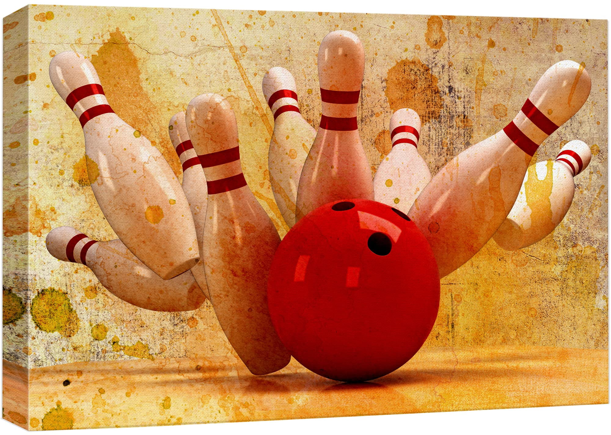 wall26 Canvas Print Wall Art Hitting a Split Bowling Ball & Pins Sports ...