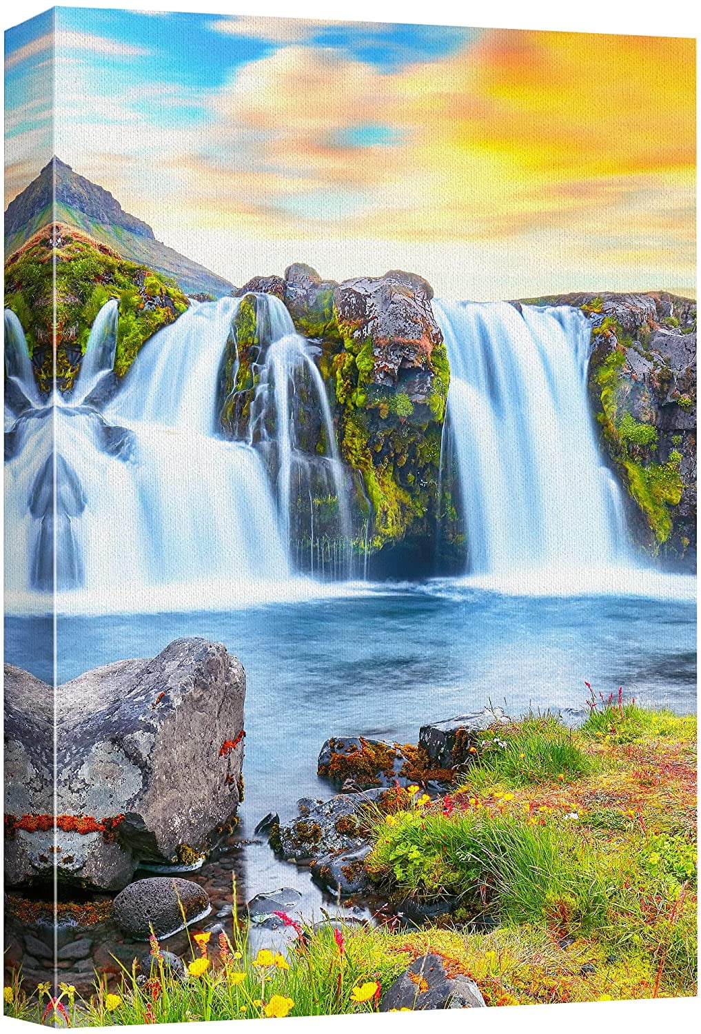 wall26 Canvas Print Wall Art Icelandic Spring Summer River Rapids ...