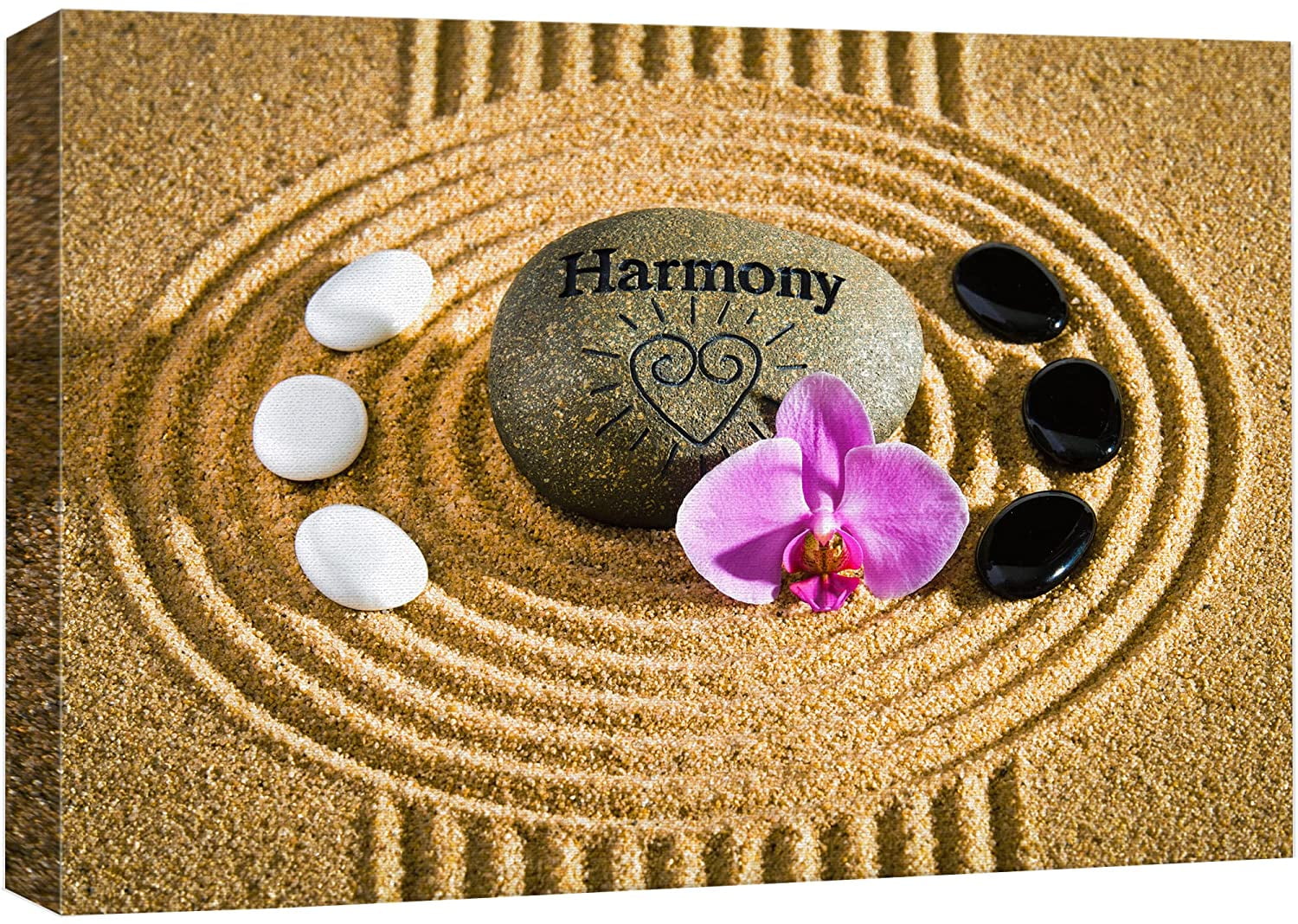 wall26 Canvas Print Wall Art Japanese Sand Garden Massage Pebbles ...