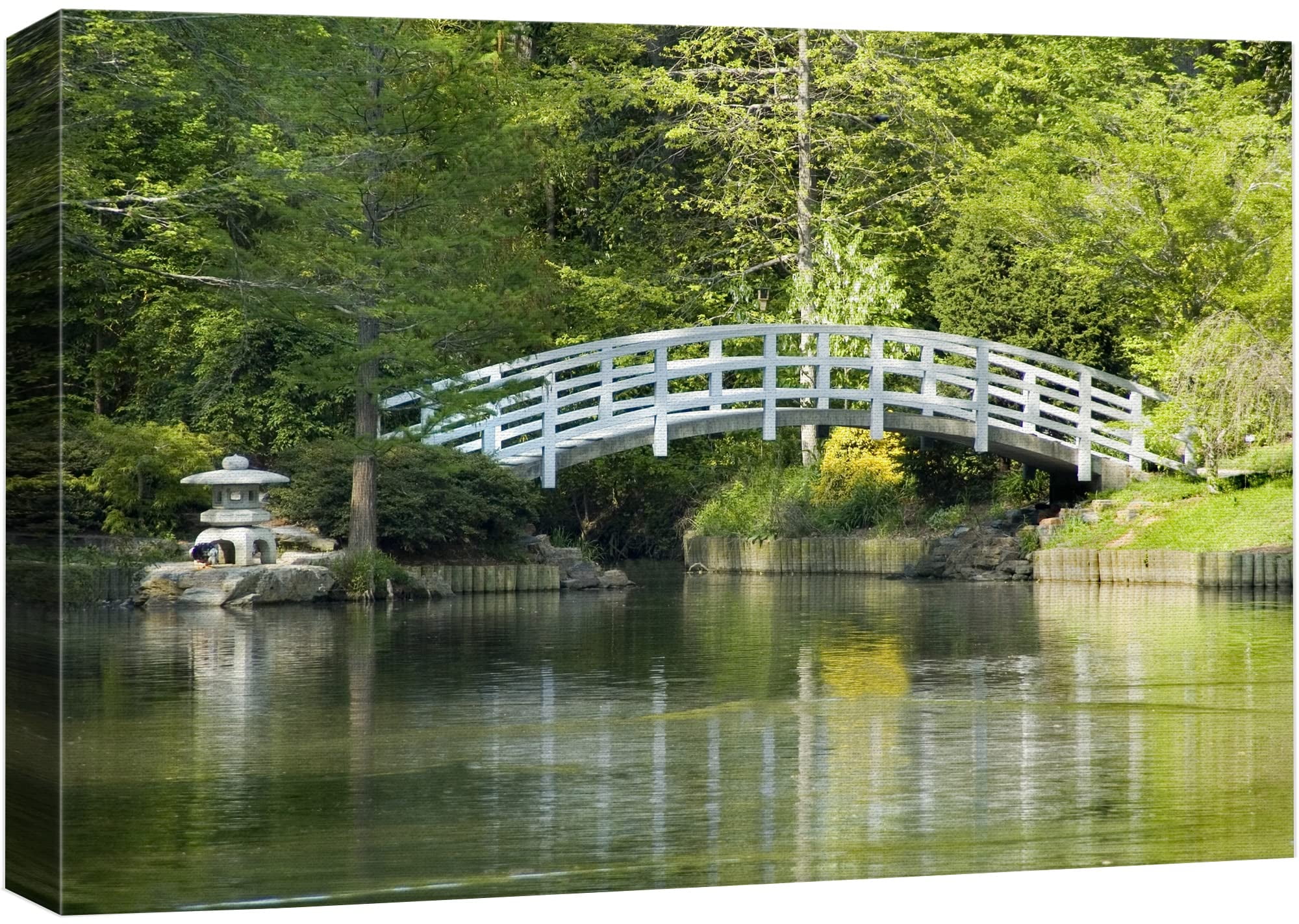 wall26 Canvas Print Wall Art Japanese Style Zen Garden Forest Bridge ...