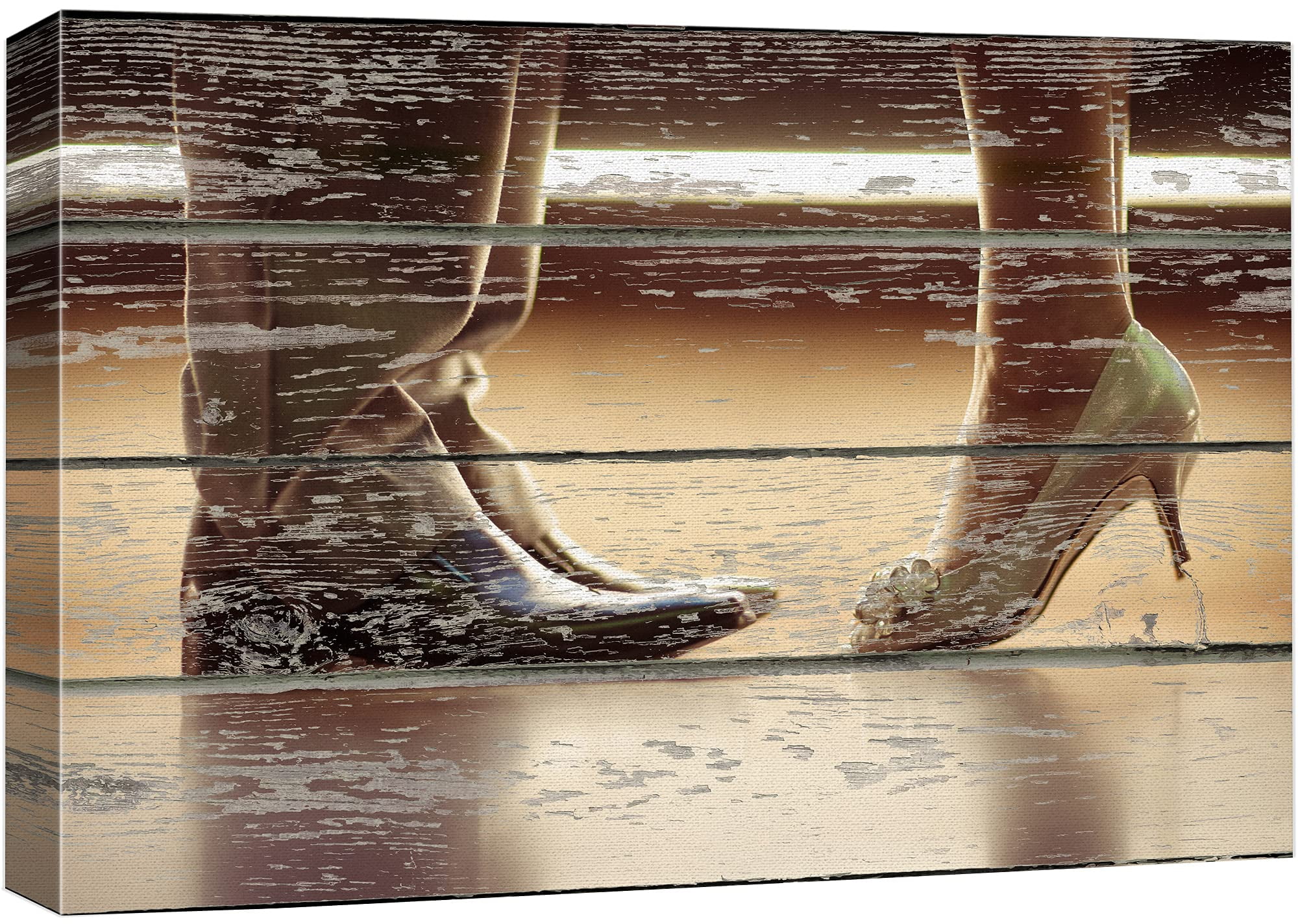 wall26 Canvas Print Wall Art Kissing 1950s Couple with Shoes People ...