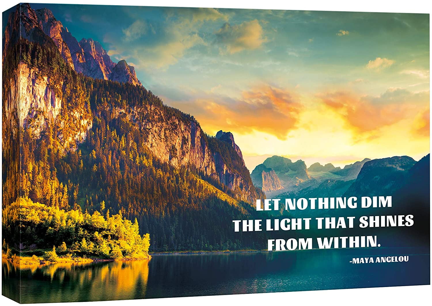wall26 Canvas Print Wall Art Maya Angelou Quote with Orange Sunset ...