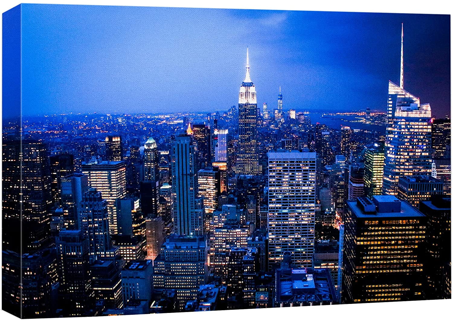 wall26 Canvas Print Wall Art Midnight New York City Aerial View ...