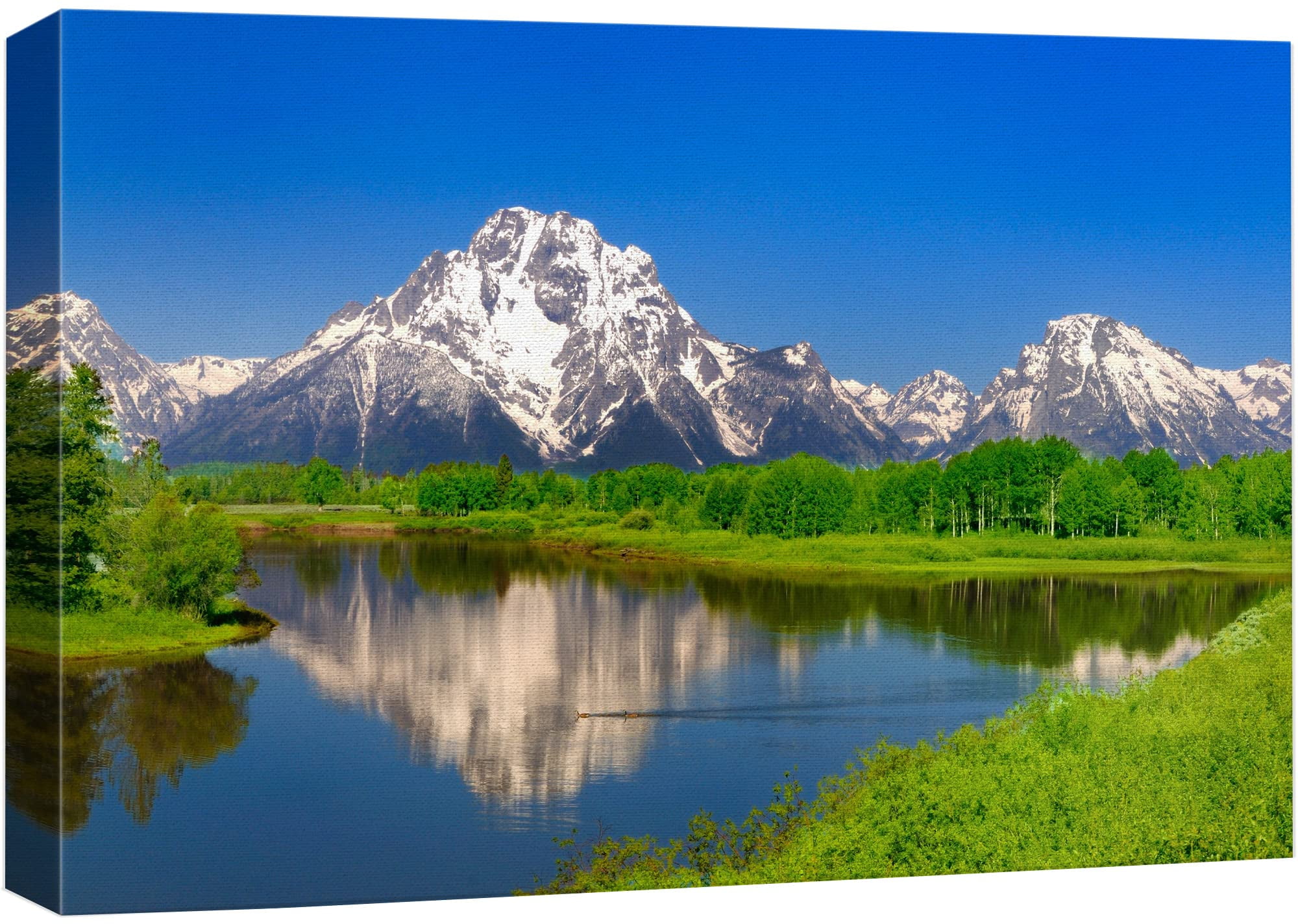 wall26 Canvas Print Wall Art Mountain Landscape with Green Forest ...