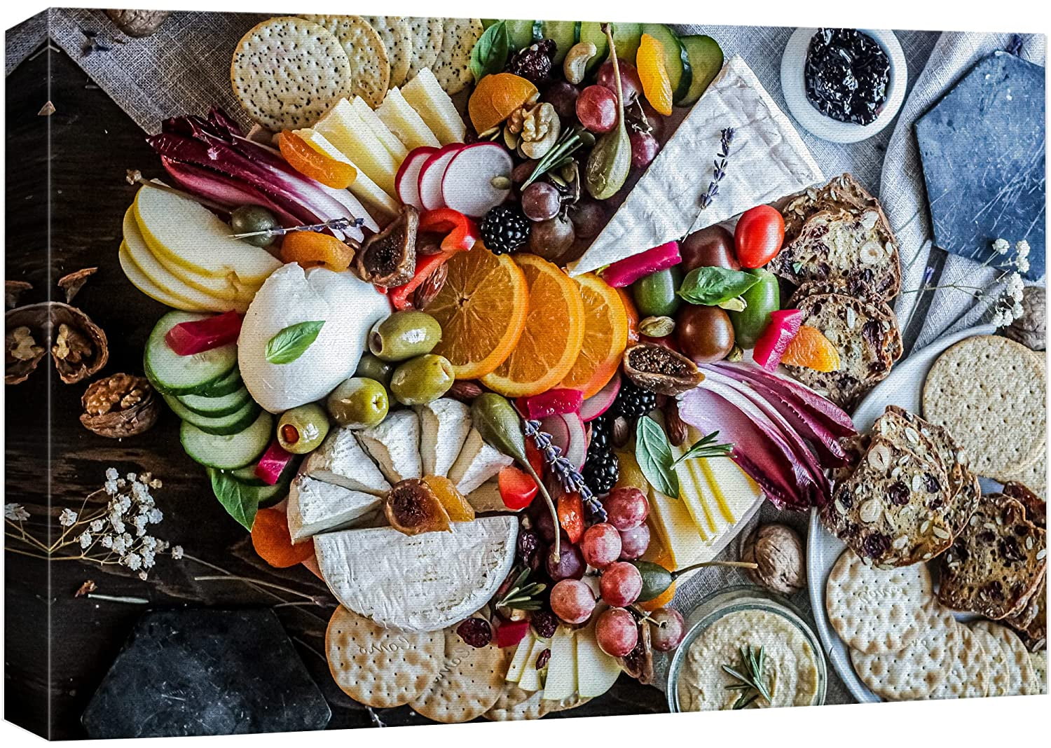 wall26 Canvas Print Wall Art Orange Grape Cracker Luncheon Smorgasbord ...