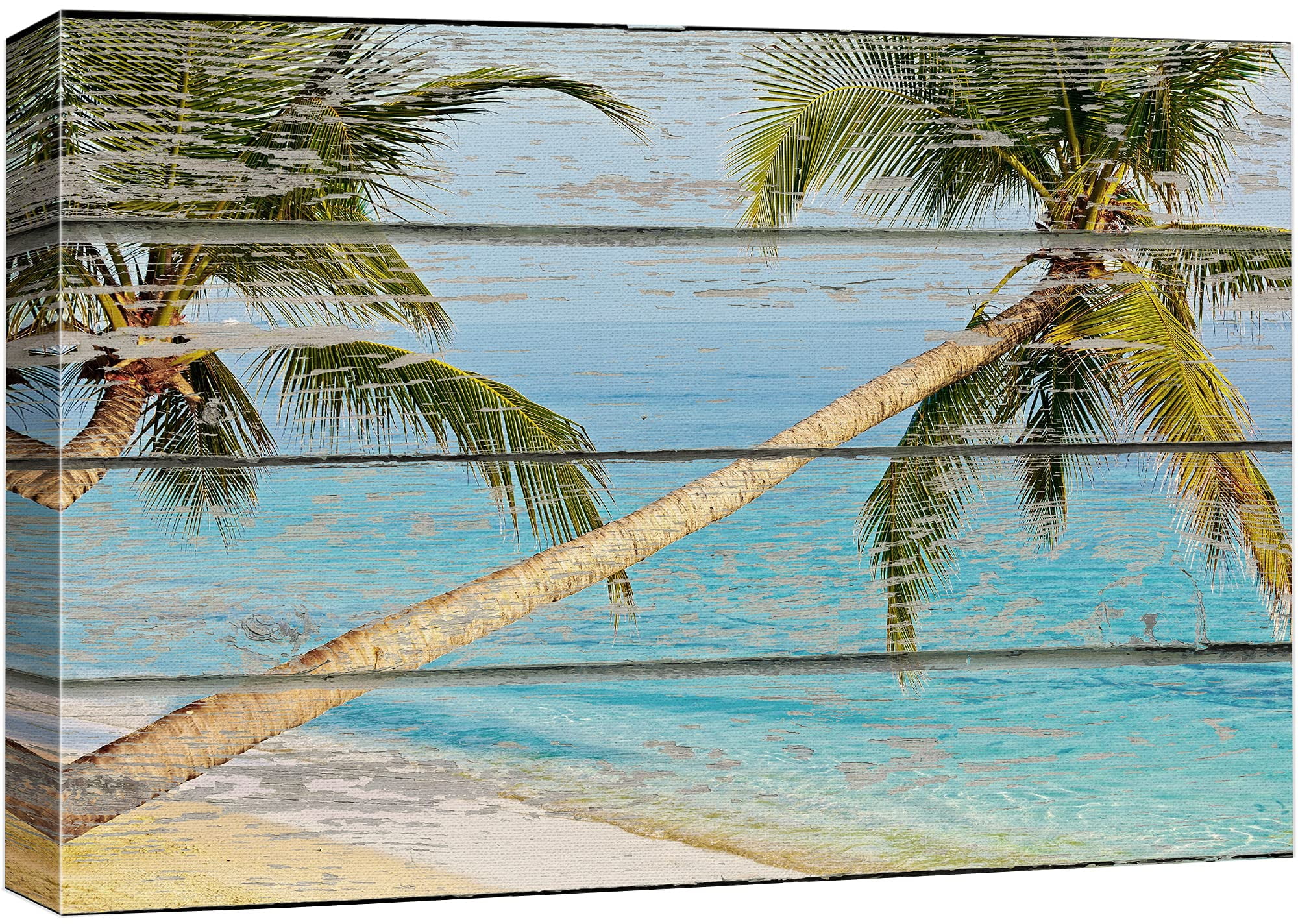 wall26 Canvas Print Wall Art Palm Trees Above Beach Horizon Nature ...