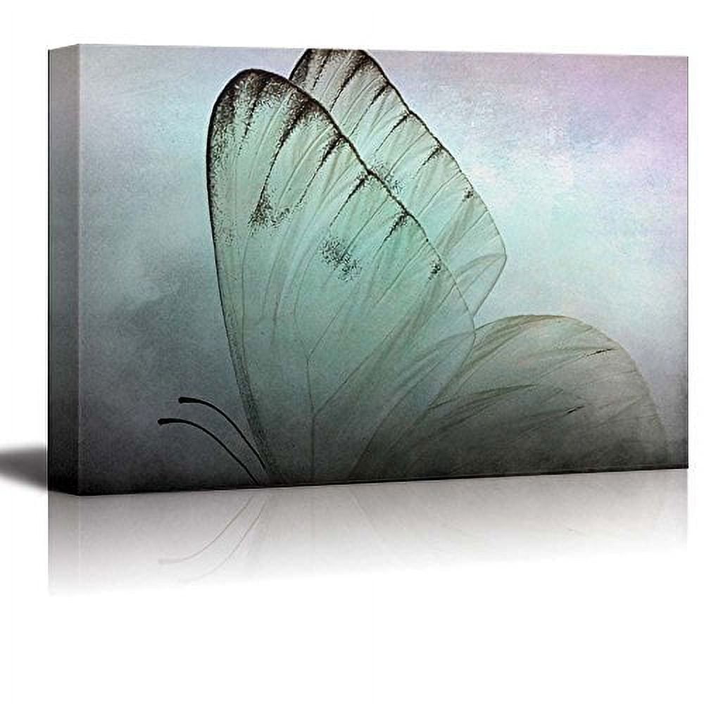 wall26 Canvas Print Wall Art Pastel Neon Green & Purple Butterfly ...