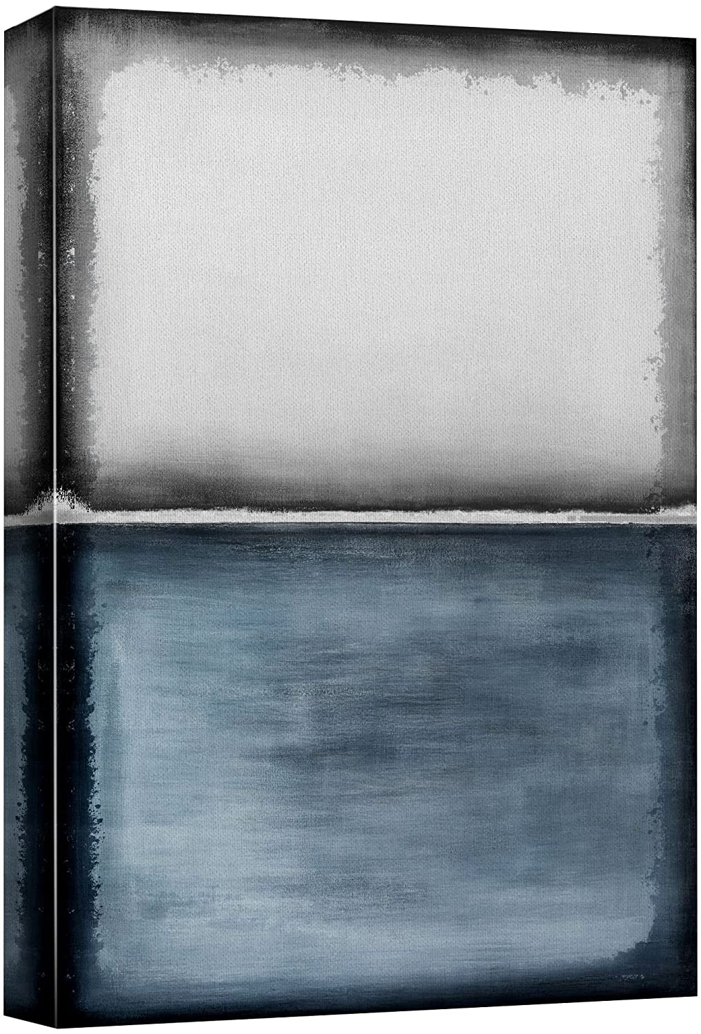 wall26 Canvas Print Wall Art Pastel White Blue Grunge Geometric Blocks ...