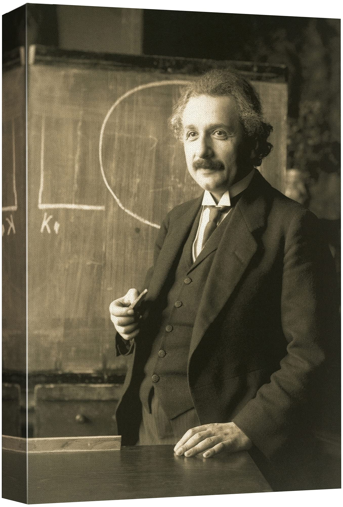 wall26 Canvas Print Wall Art Portrait of Albert Einstein & Chalkboard ...