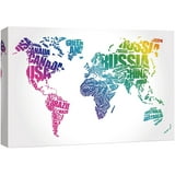 wall26 Canvas Print Wall Art Rainbow Global Map with Country Names ...