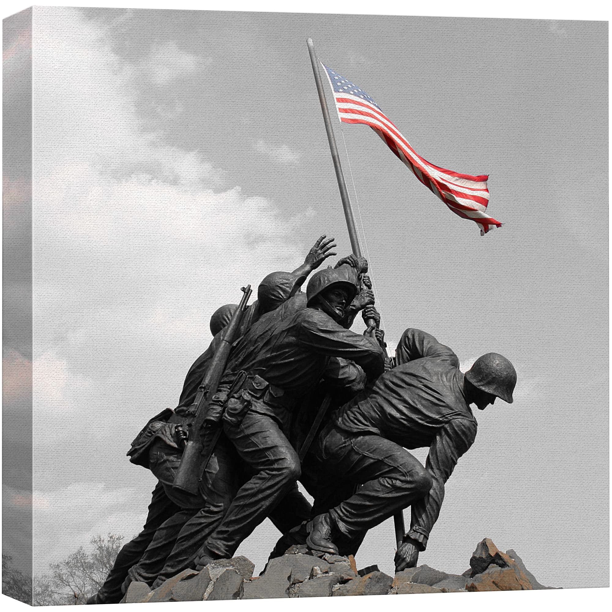 wall26 Canvas Print Wall Art Raising the American Flag at Iwo Jima ...