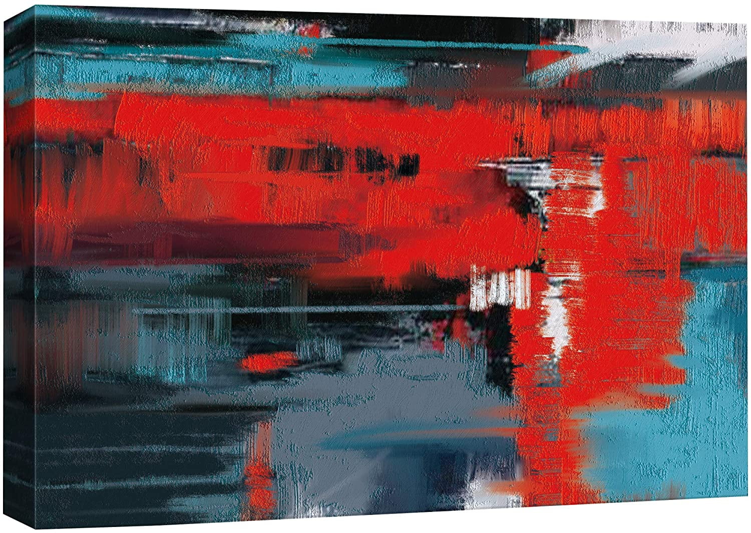 wall26 Canvas Print Wall Art Red, Blue, Gray, Black and White Color ...