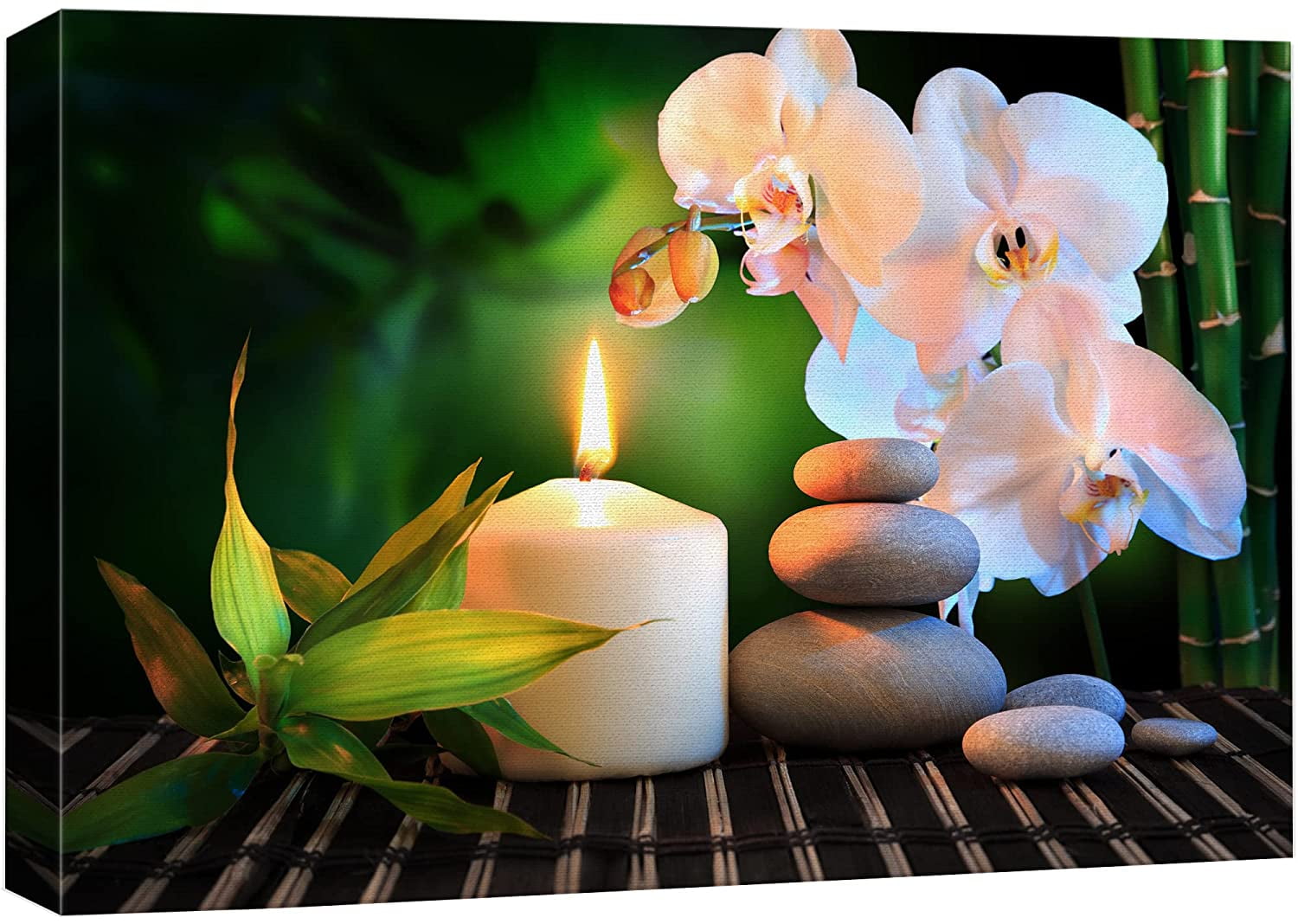 wall26 Canvas Print Wall Art Relaxing Zen Candle White Orchid Massage ...