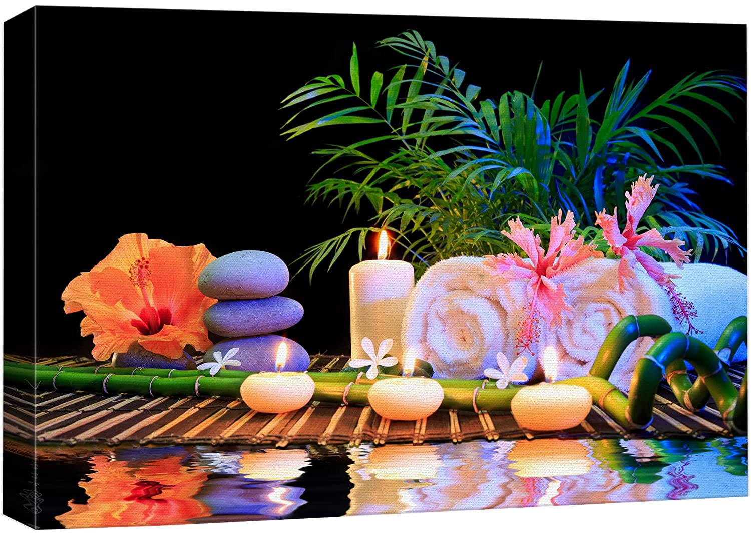 wall26 Canvas Print Wall Art Relaxing Zen Spa Tropical Leaf Pastel ...