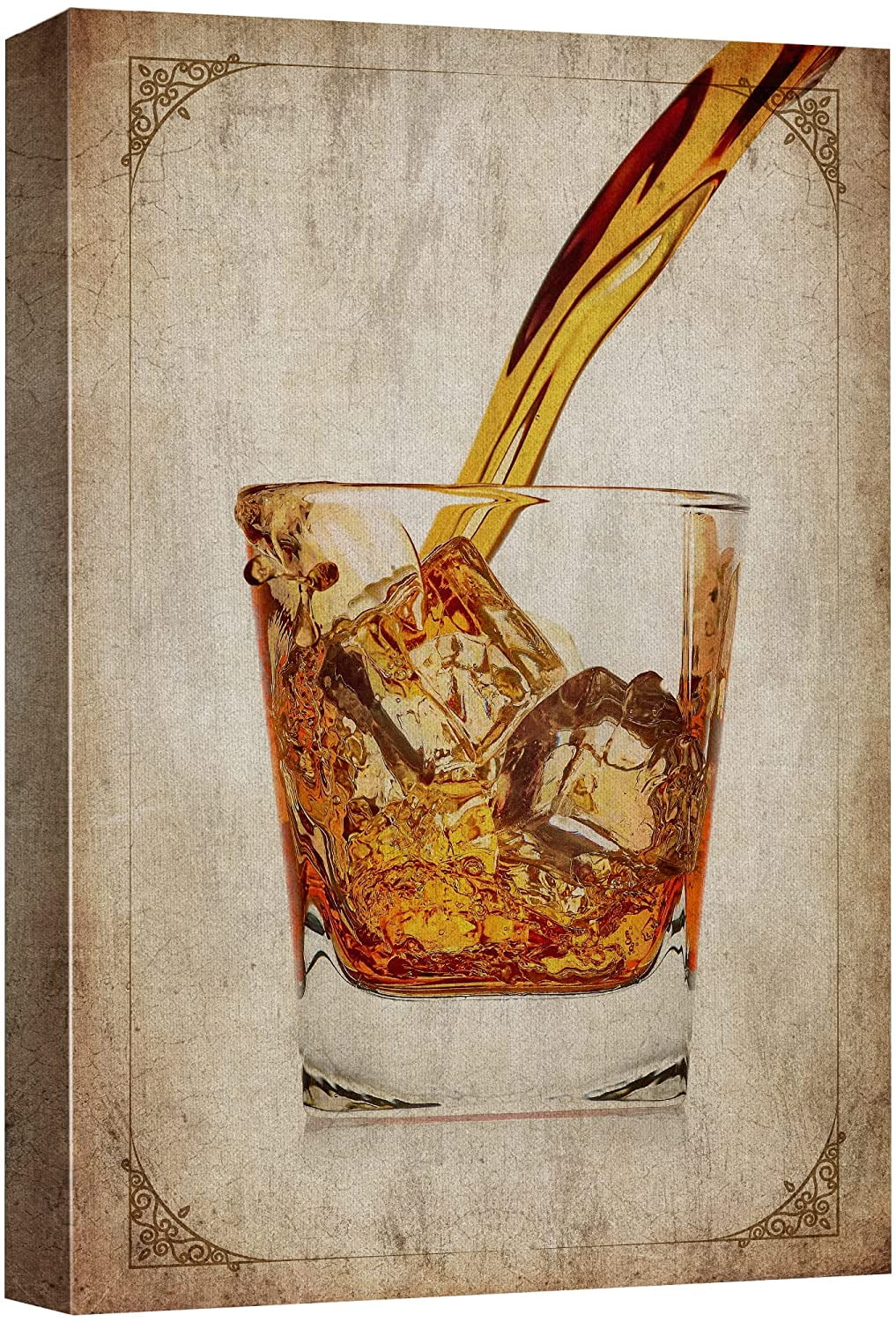 wall26 Canvas Print Wall Art Retro Vintage Style Bourbon Shot Glass ...