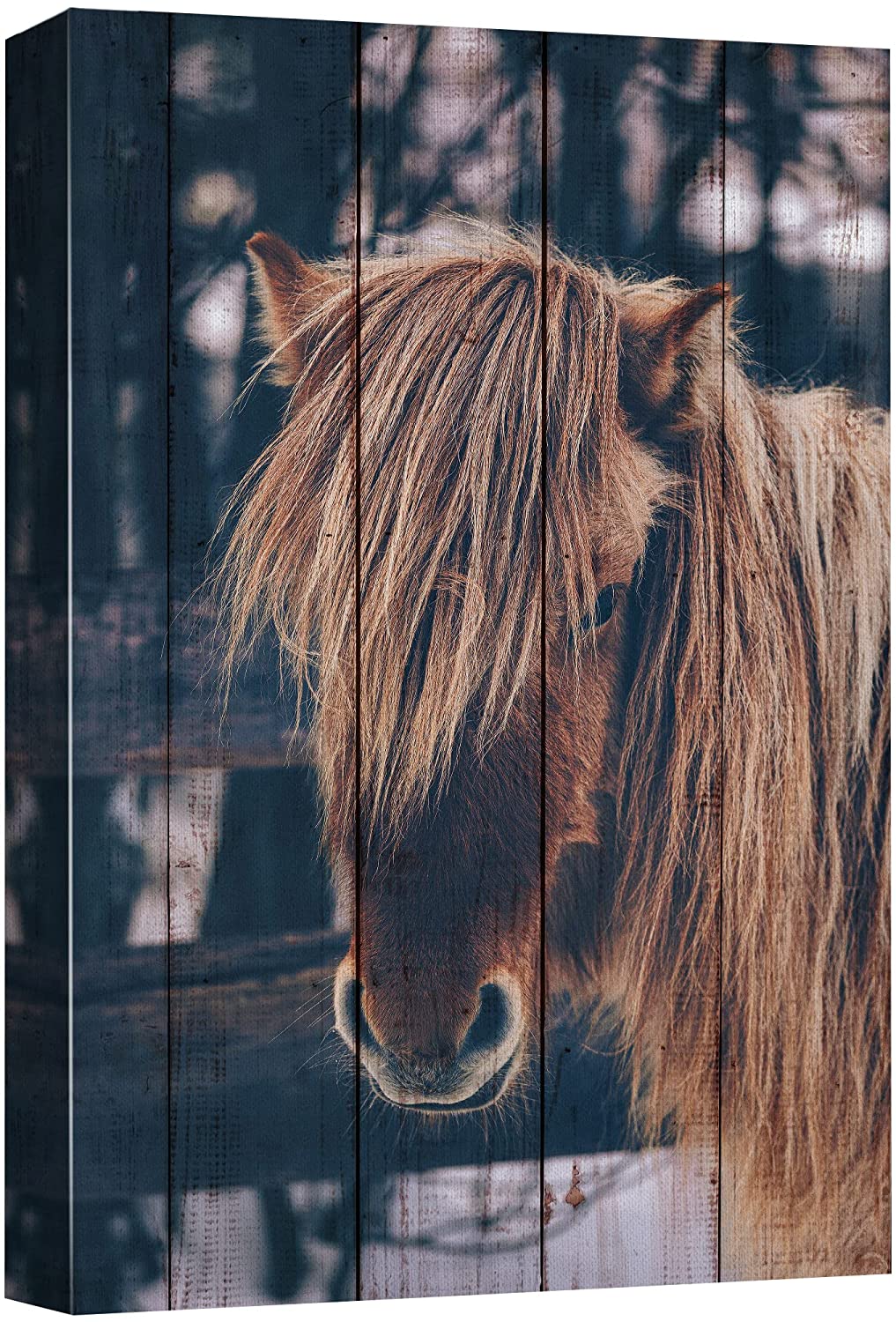 wall26 Canvas Print Wall Art Retro Wood Panel Country Shetland Pony ...