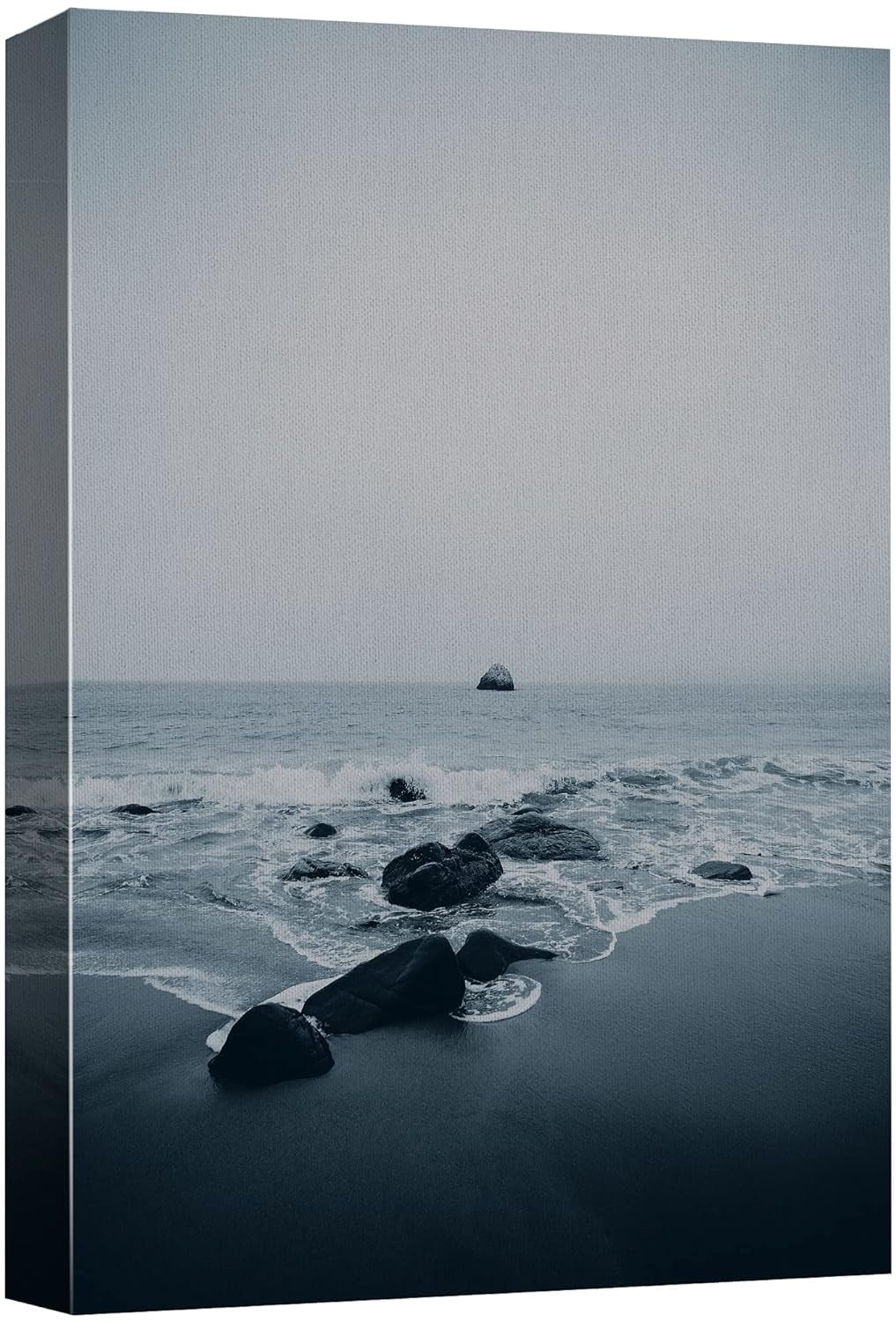 wall26 Canvas Print Wall Art Rocks on The Blue Shoreline Horizon Ocean ...