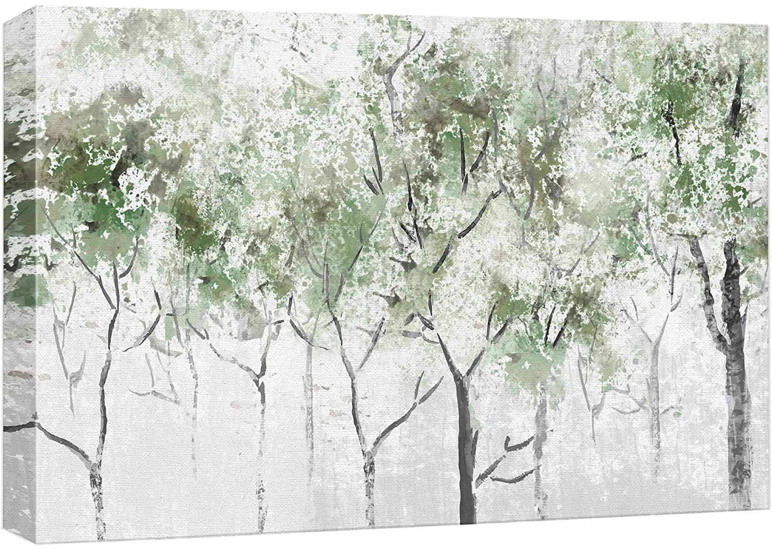 wall26 Canvas Print Wall Art Rustic Pastel Green Spring Forest Tree ...