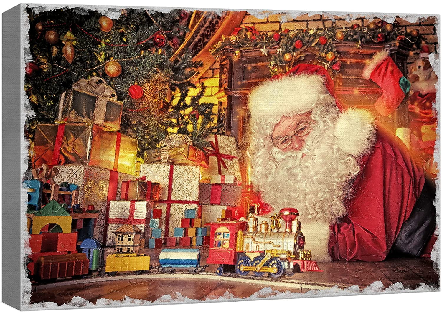 wall26 Canvas Print Wall Art Santa Claus & Christmas Presents Celebrations & Holidays Decorative ...
