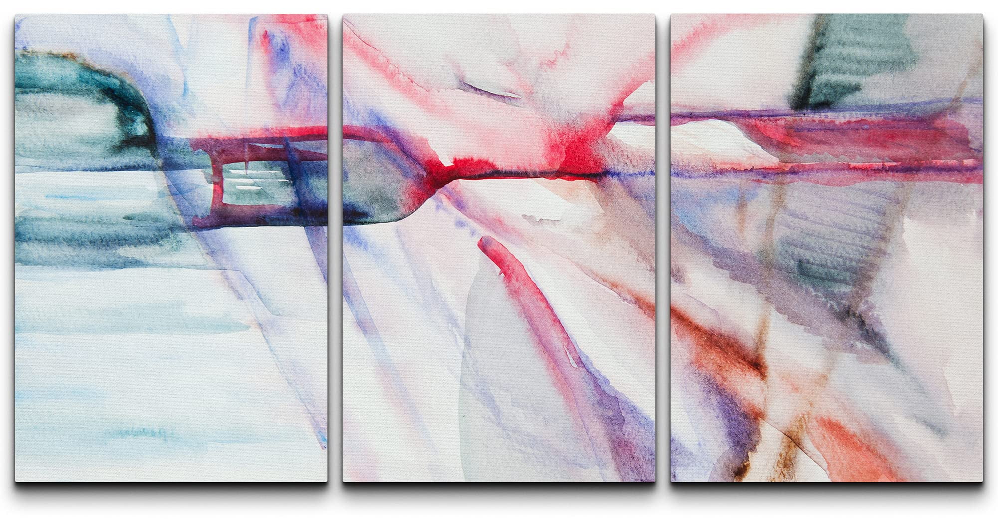 wall26 Canvas Print Wall Art Set Abstract Red & Green Color Field ...