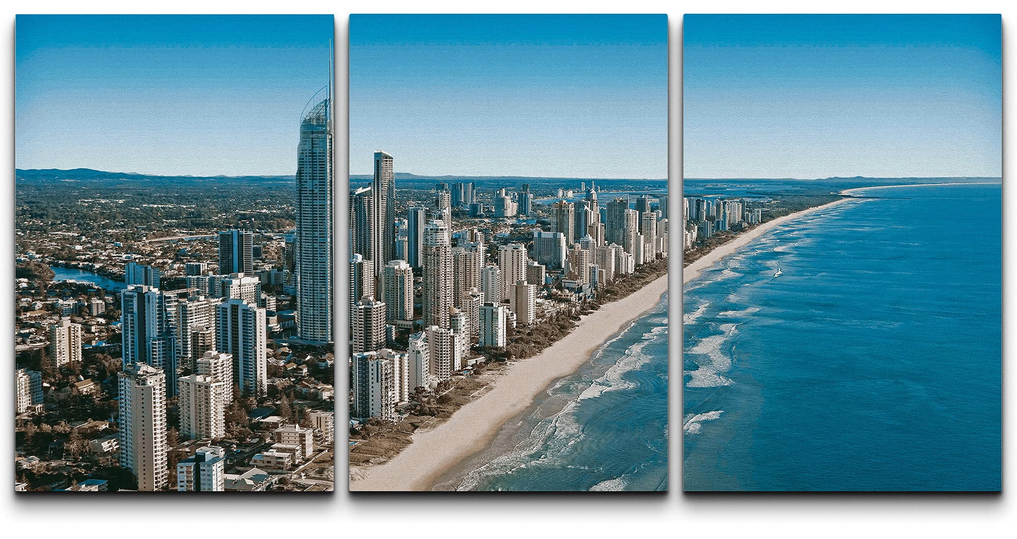 wall26 Canvas Print Wall Art Set Aerial View of The Golden Coast Nature ...