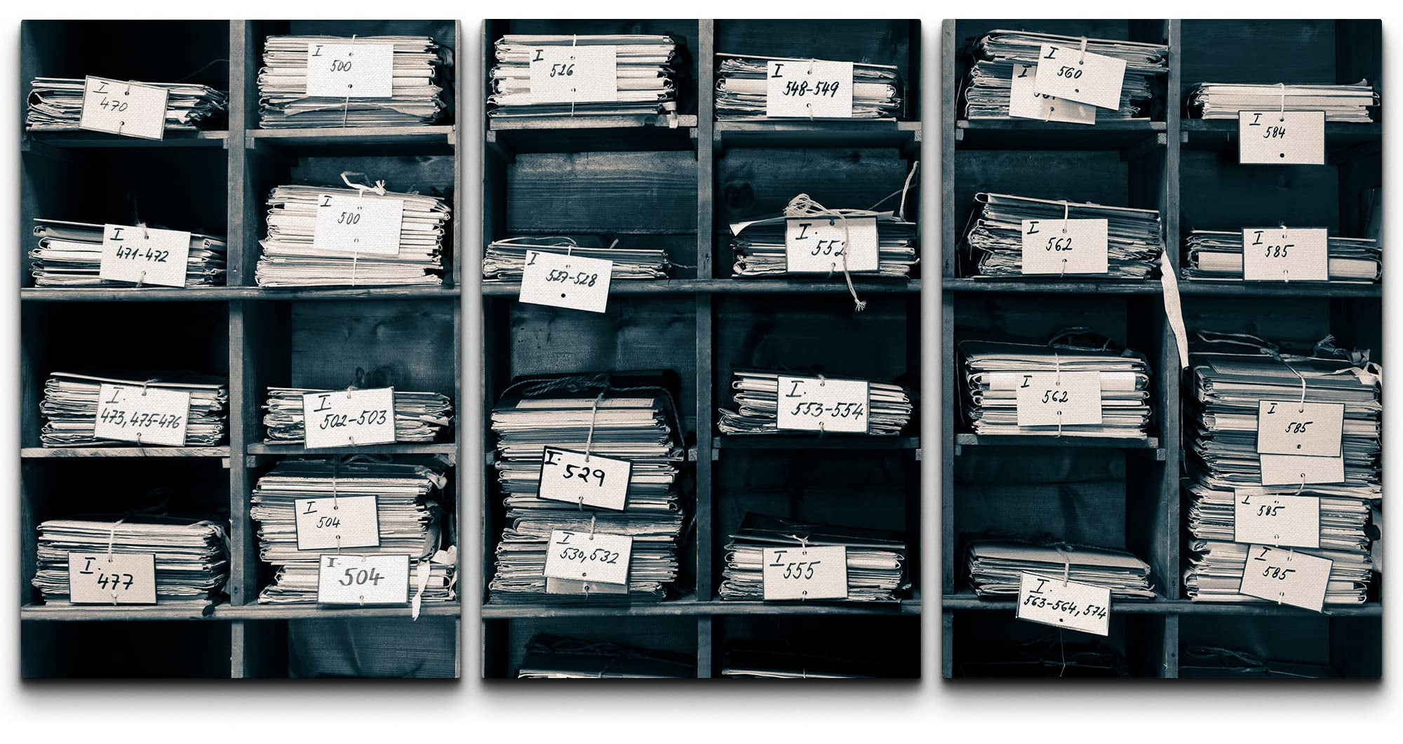 wall26 Canvas Print Wall Art Set Archival Paper and Document Stacks ...