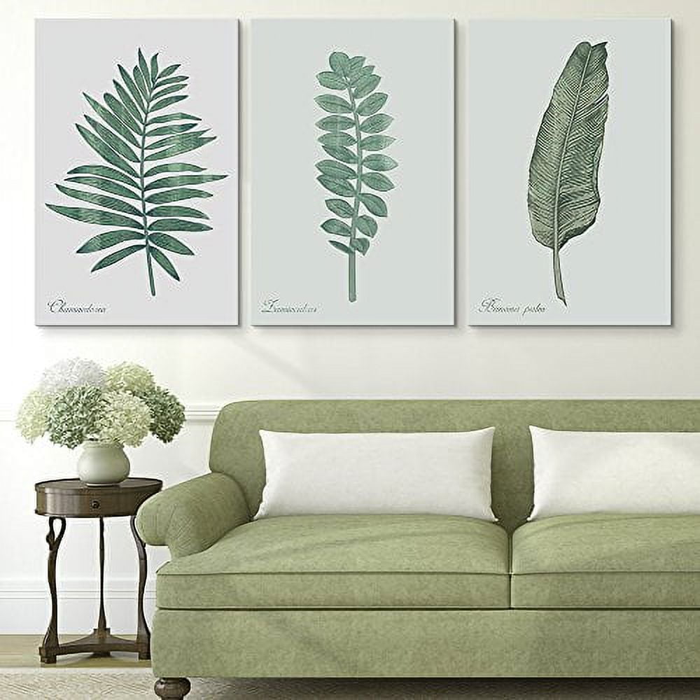 wall26 Canvas Print Wall Art Set Assortment of Retro Green Jungle ...