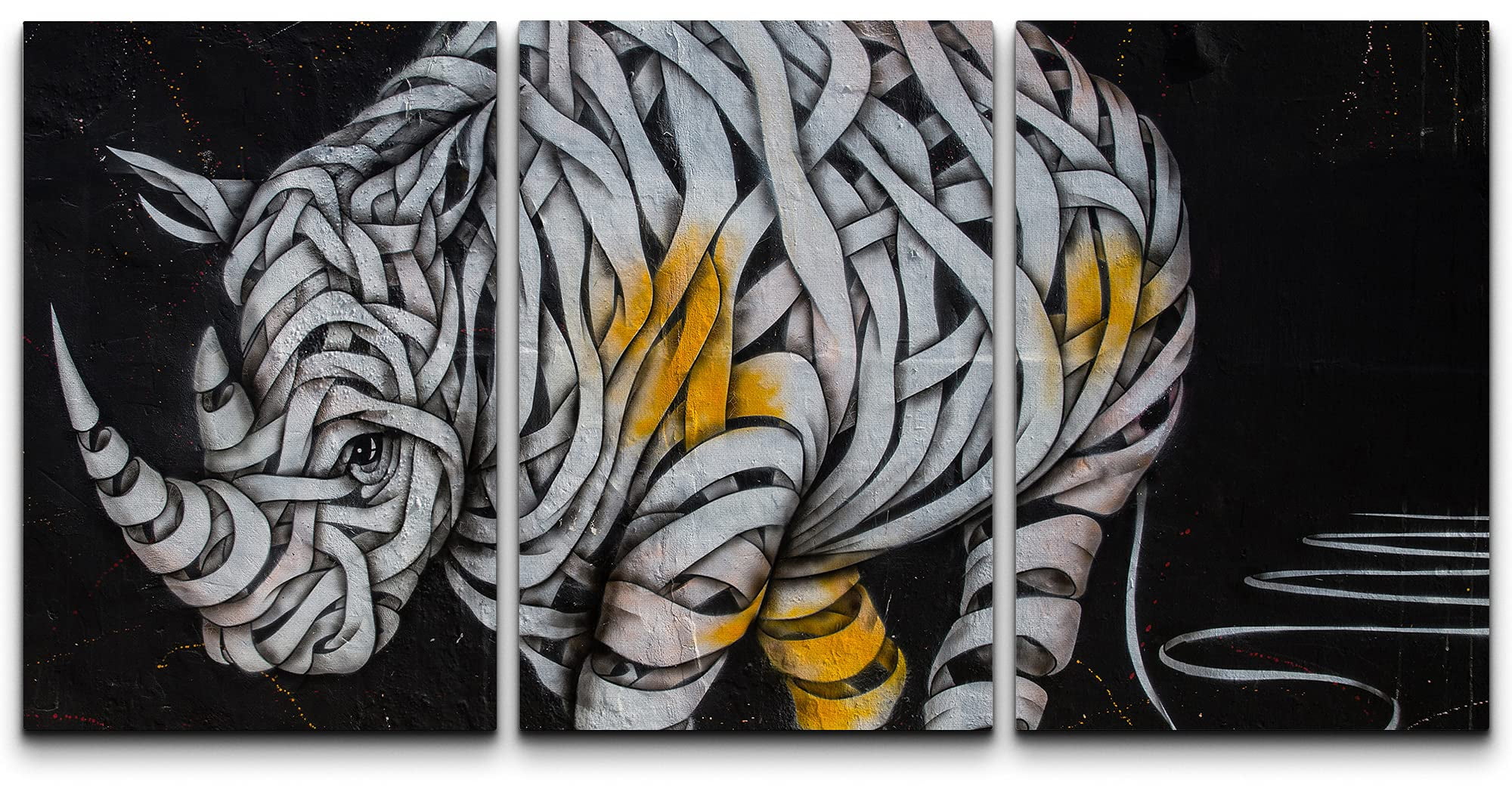 wall26 Canvas Print Wall Art Set Bandaged Mummy Rhino Triptych Graffiti ...